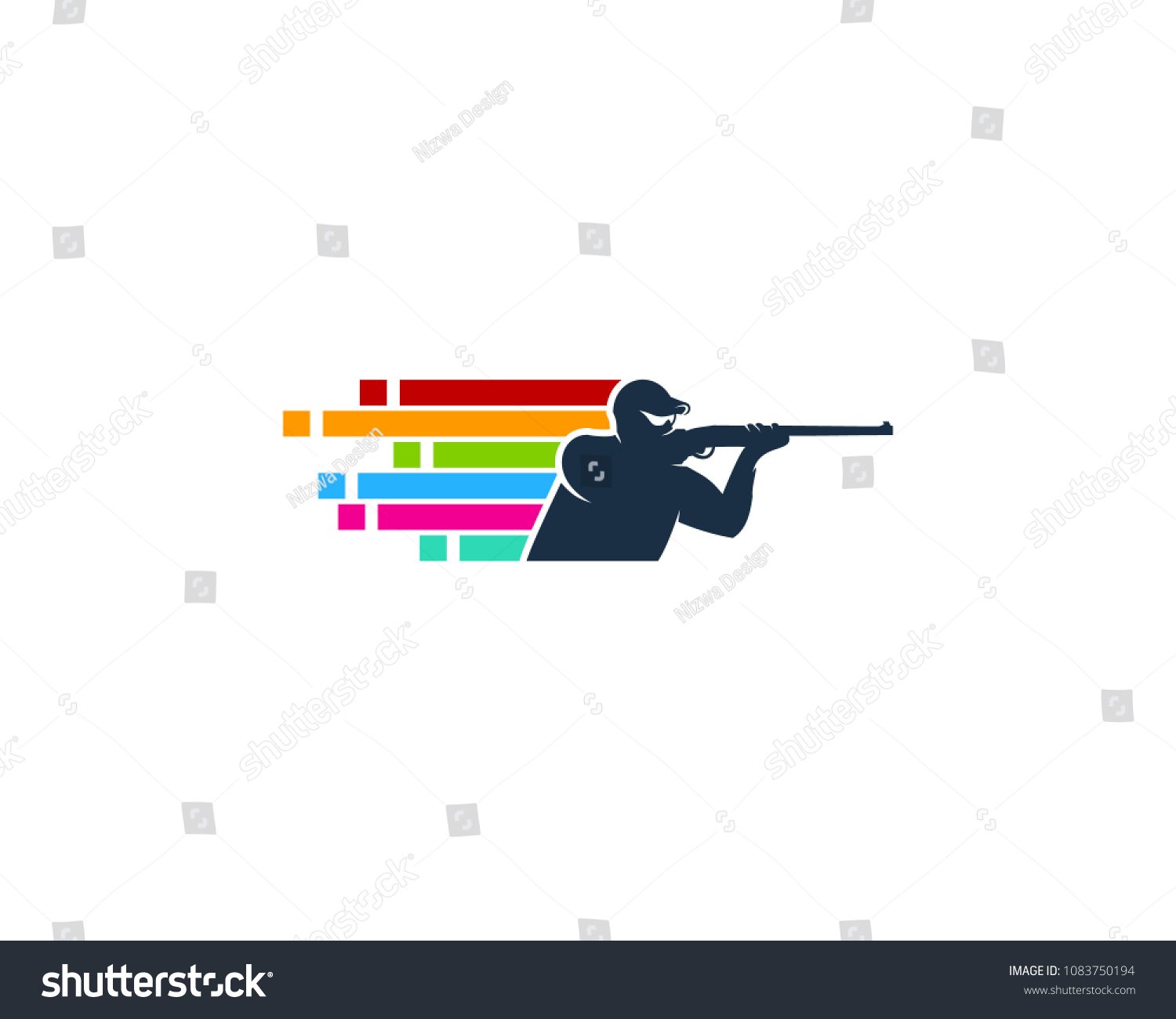 Pixel Hunting Icon Logo Design Element: vector de stock (libre de ...