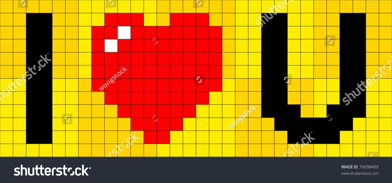 Pixel Love You Stock Vector 70698409 - Shutterstock