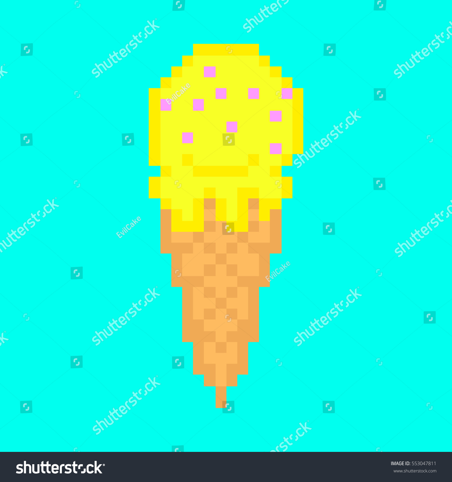 Pixel Ice Cream Stock Vector 553047811 - Shutterstock