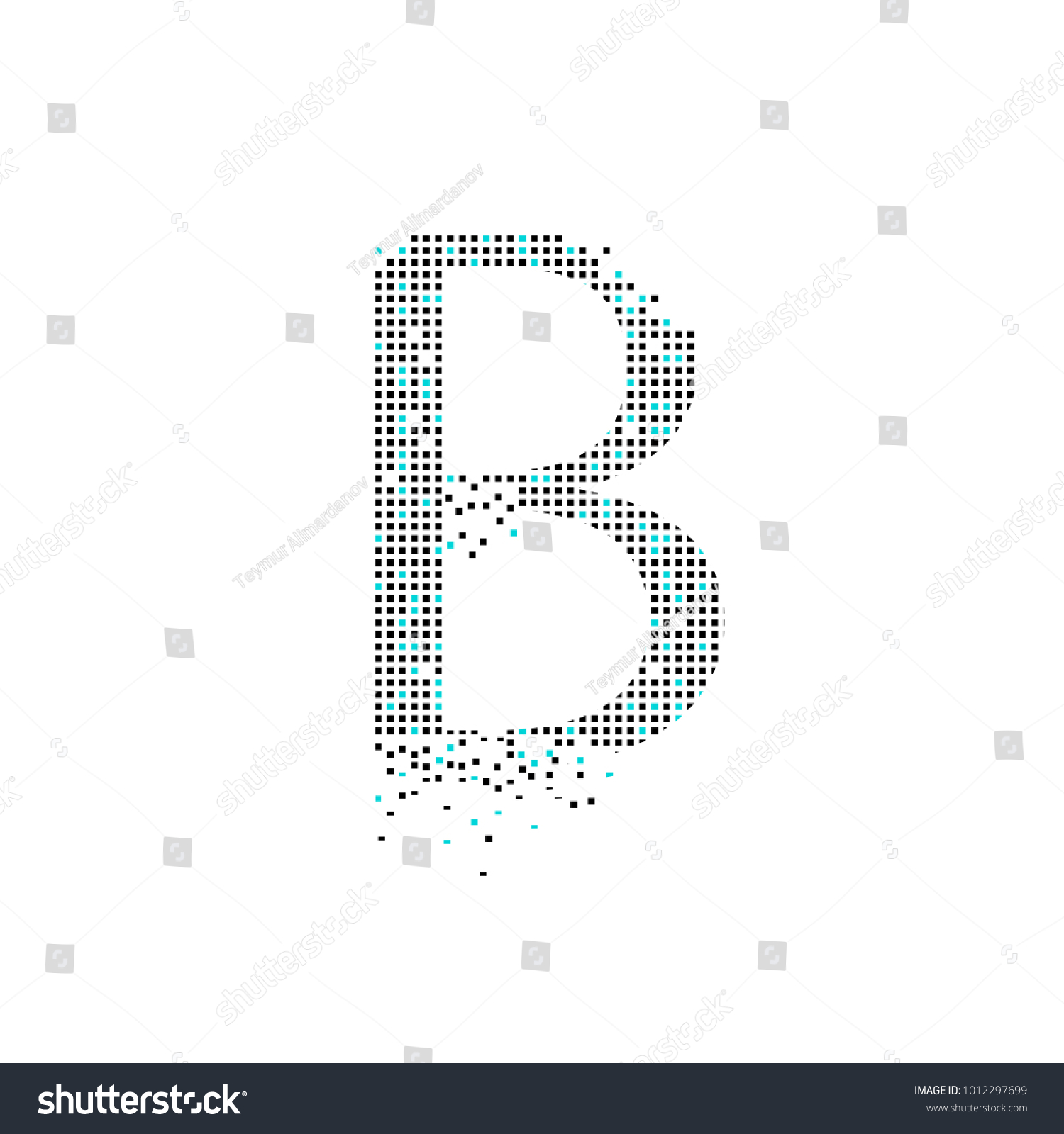 Pixel Letter B Logo B Letter Stock Vector (Royalty Free) 1012297699