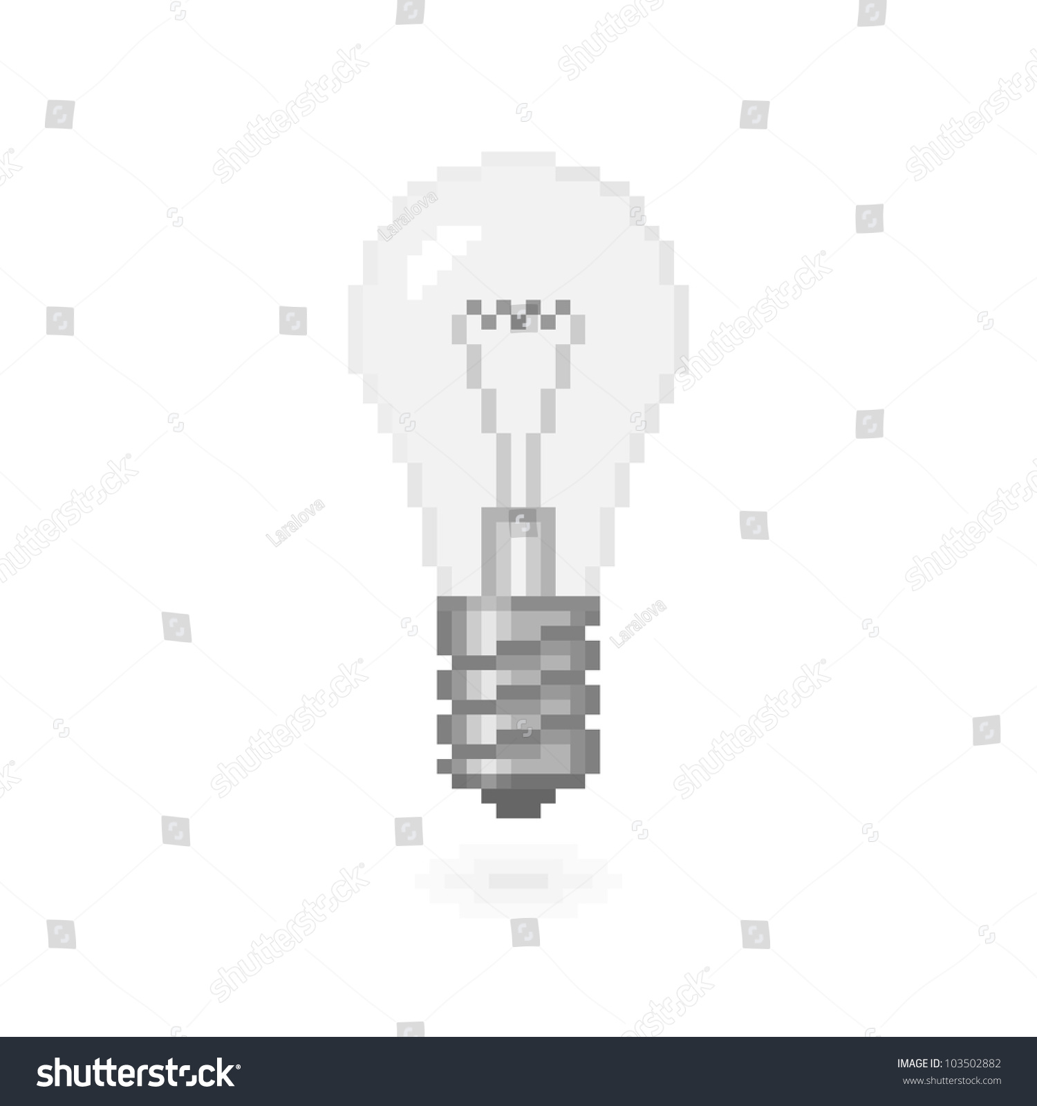 Pixel Light Bulb Vector Illustration Stock Vector (Royalty Free) 103502882