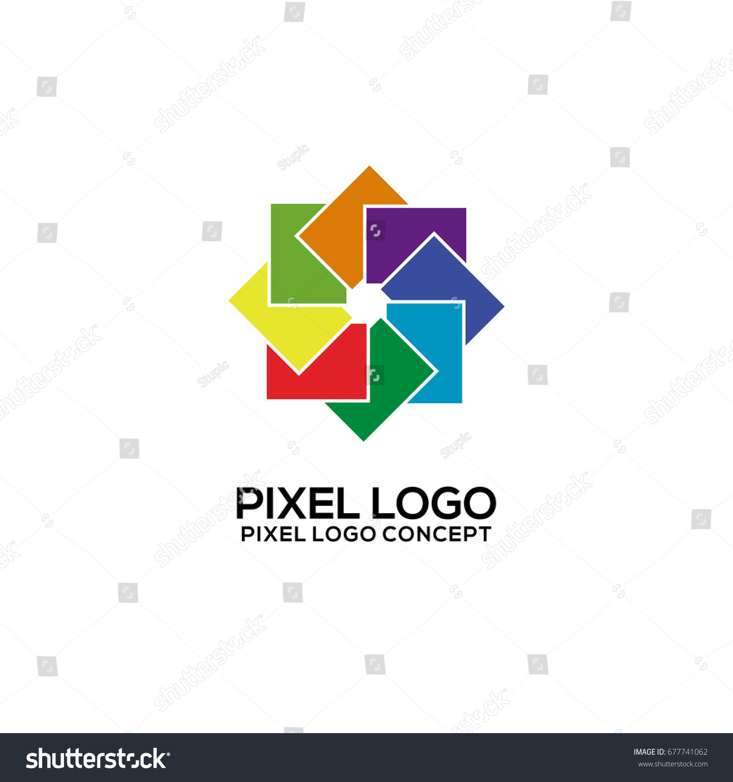 Pixel Logo: vector de stock (libre de regalías) 677741062 | Shutterstock