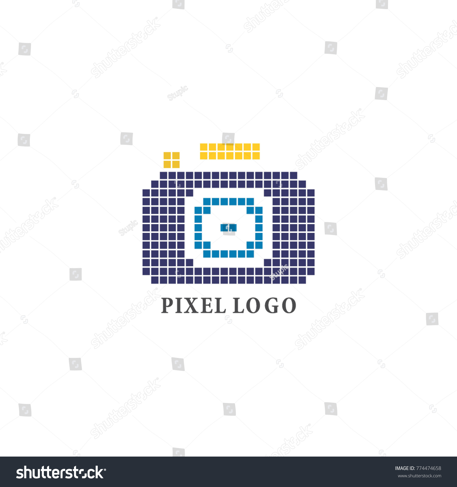 Pixel Logo Design Vector: vector de stock (libre de regalías) 774474658 ...