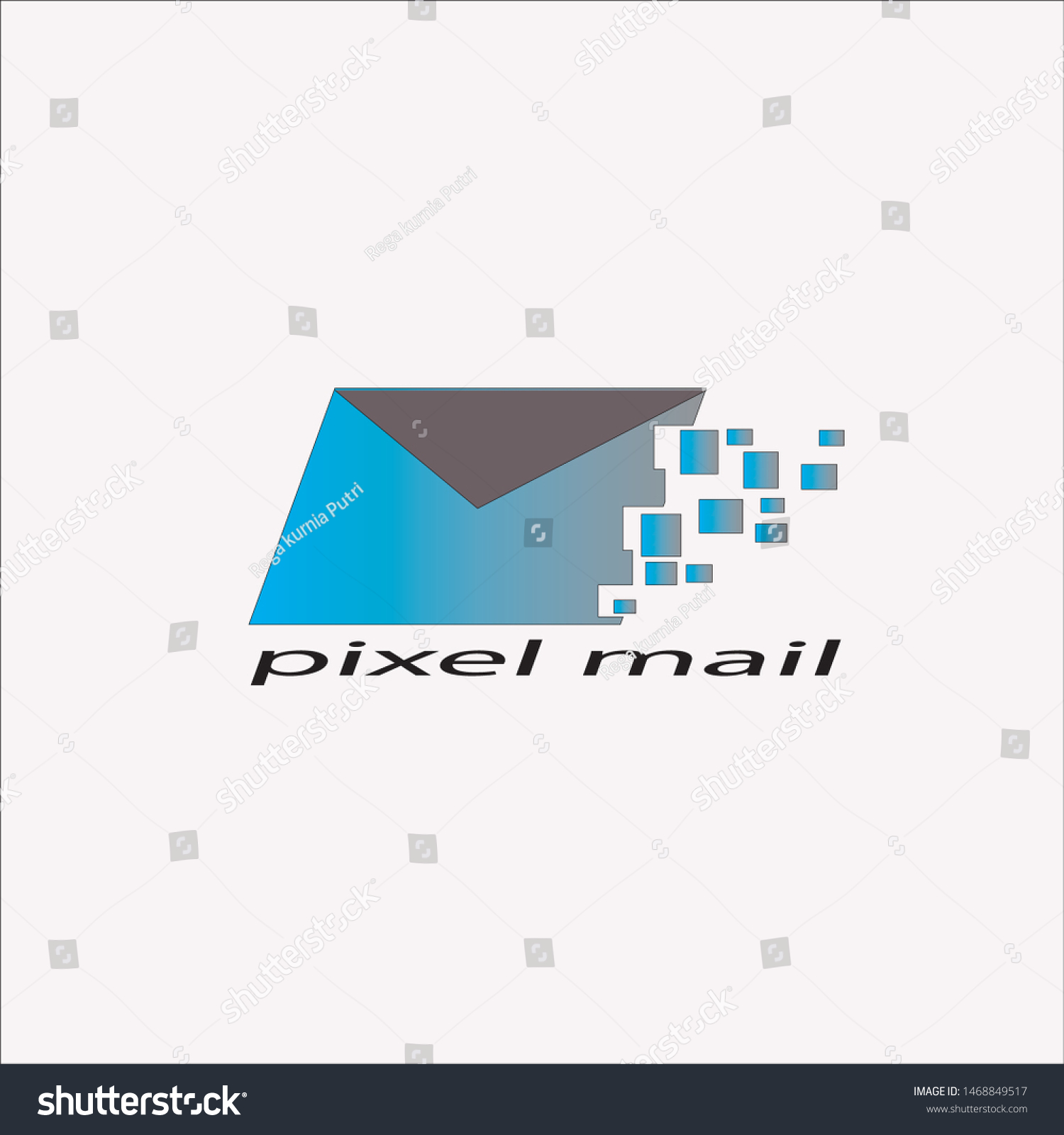 Pixel Mail Logo Design Template Stock Vector (Royalty Free) 1468849517 ...