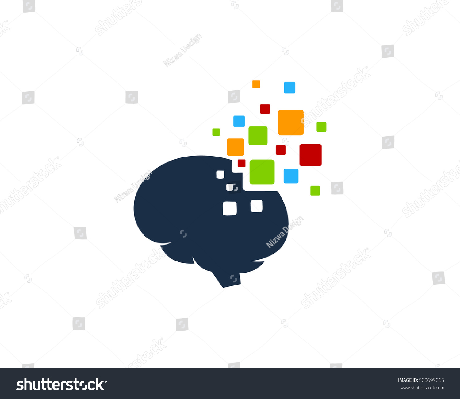 Pixel Mind Brain Logo Design Template: เวกเตอร์สต็อก (ปลอดค่าลิขสิทธิ์ ...