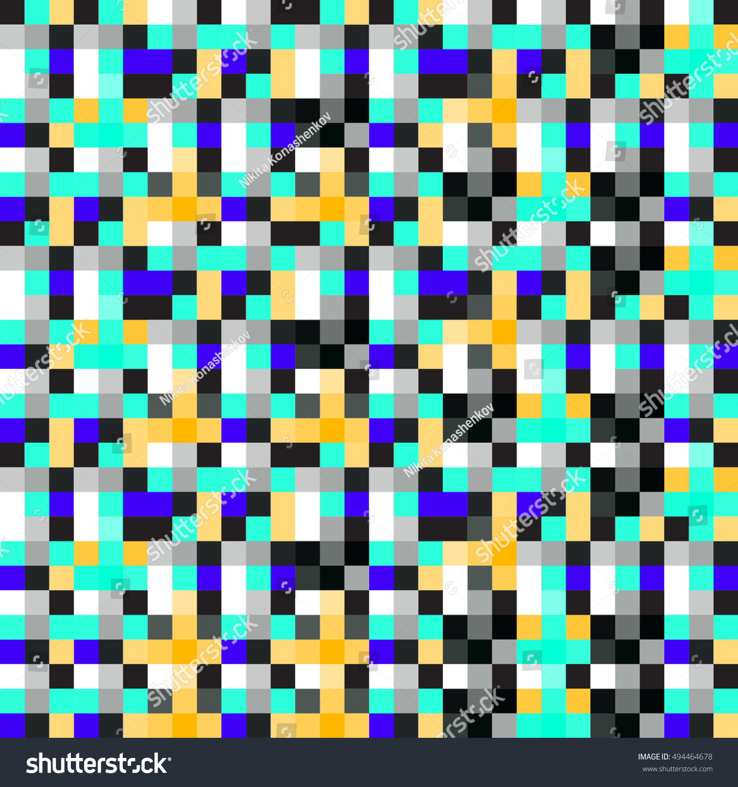 Pixel Mosaic Seamless Pattern Cmyk Tones Stock Vector (Royalty Free ...