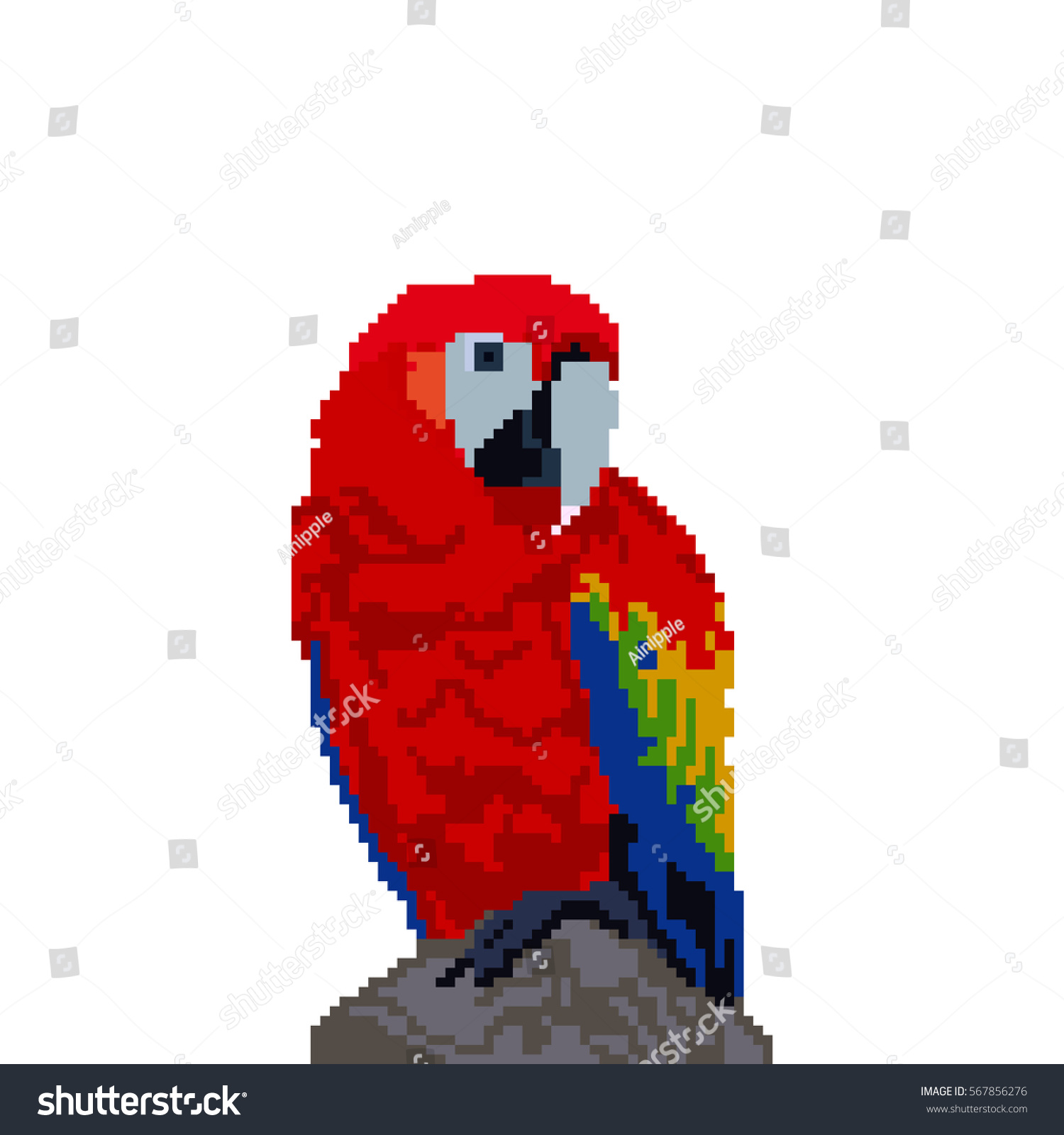 Pixel Parrot Stock Vector (Royalty Free) 567856276 | Shutterstock