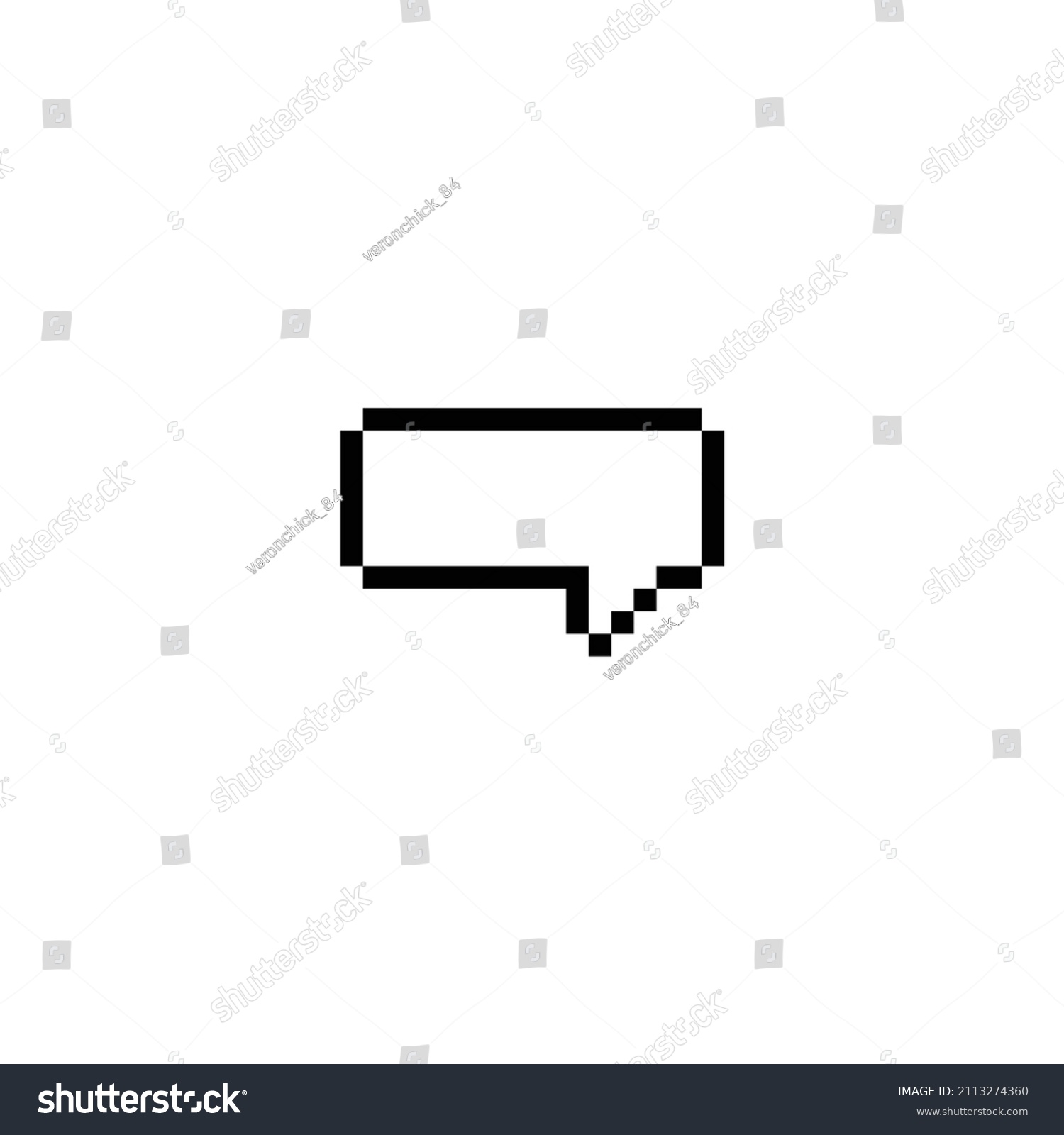 Pixel Pixel Chat Icon Vector Bubble Stock Vector (Royalty Free) 2113274360