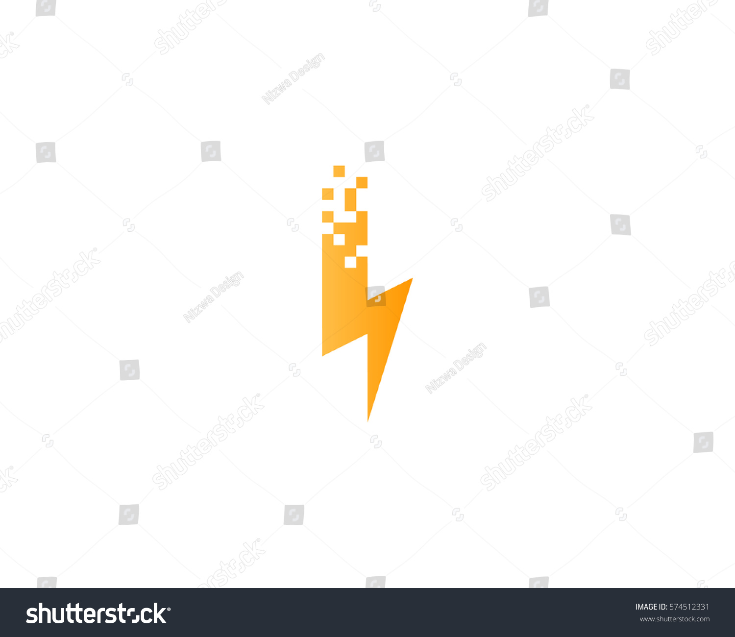 Pixel Power Energy Logo Design Element: vector de stock (libre de ...