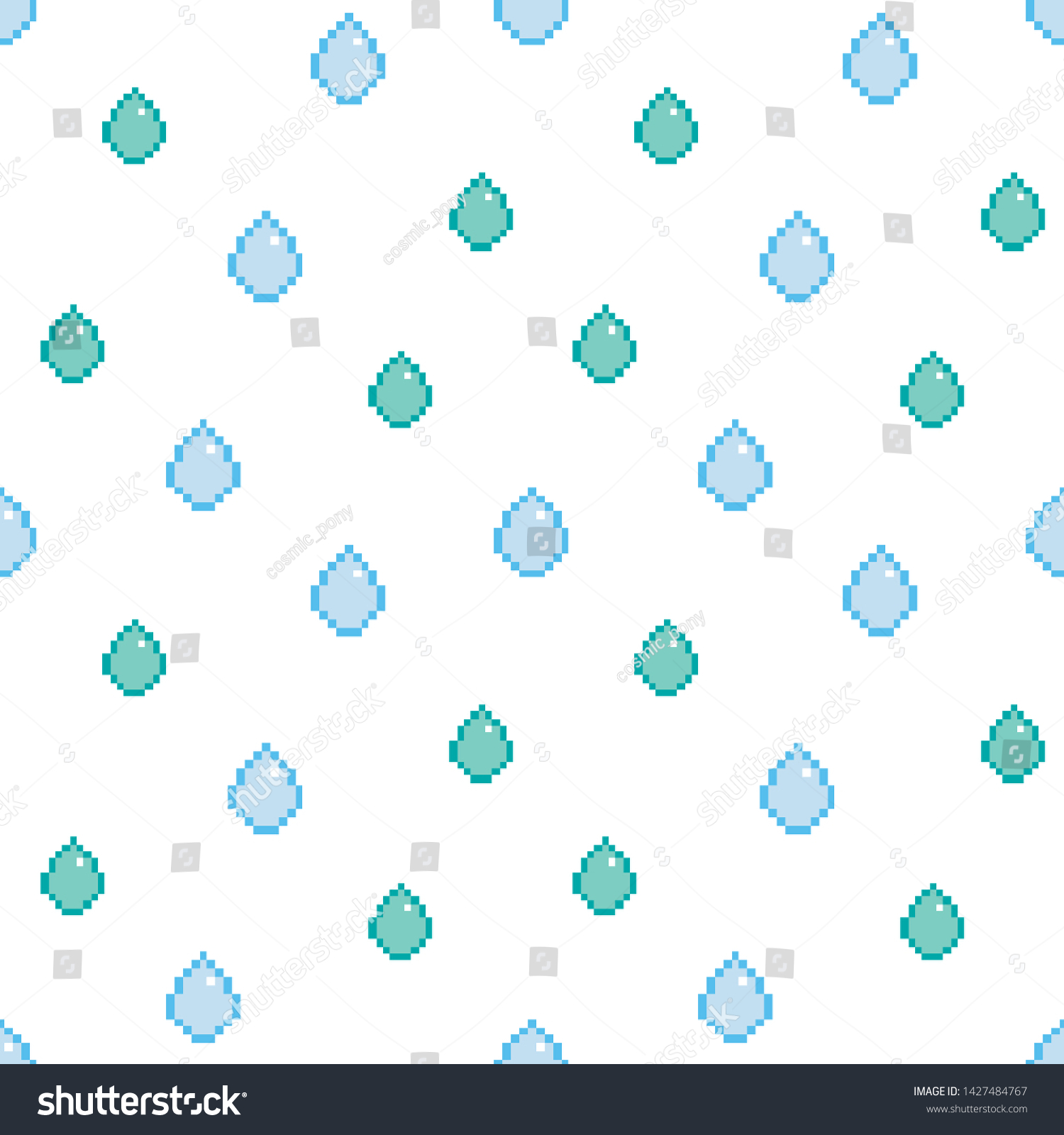 Pixel Rain Water Drops Vector Seamless Stock Vector (Royalty Free ...