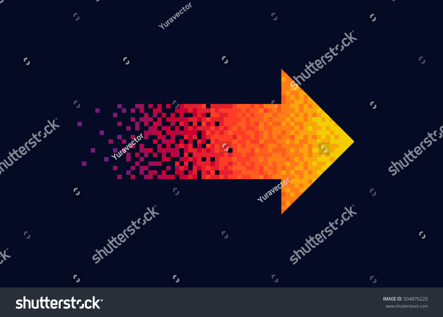 Pixel Red Arrow Isolated Element On Stock Vector (Royalty Free) 504876220