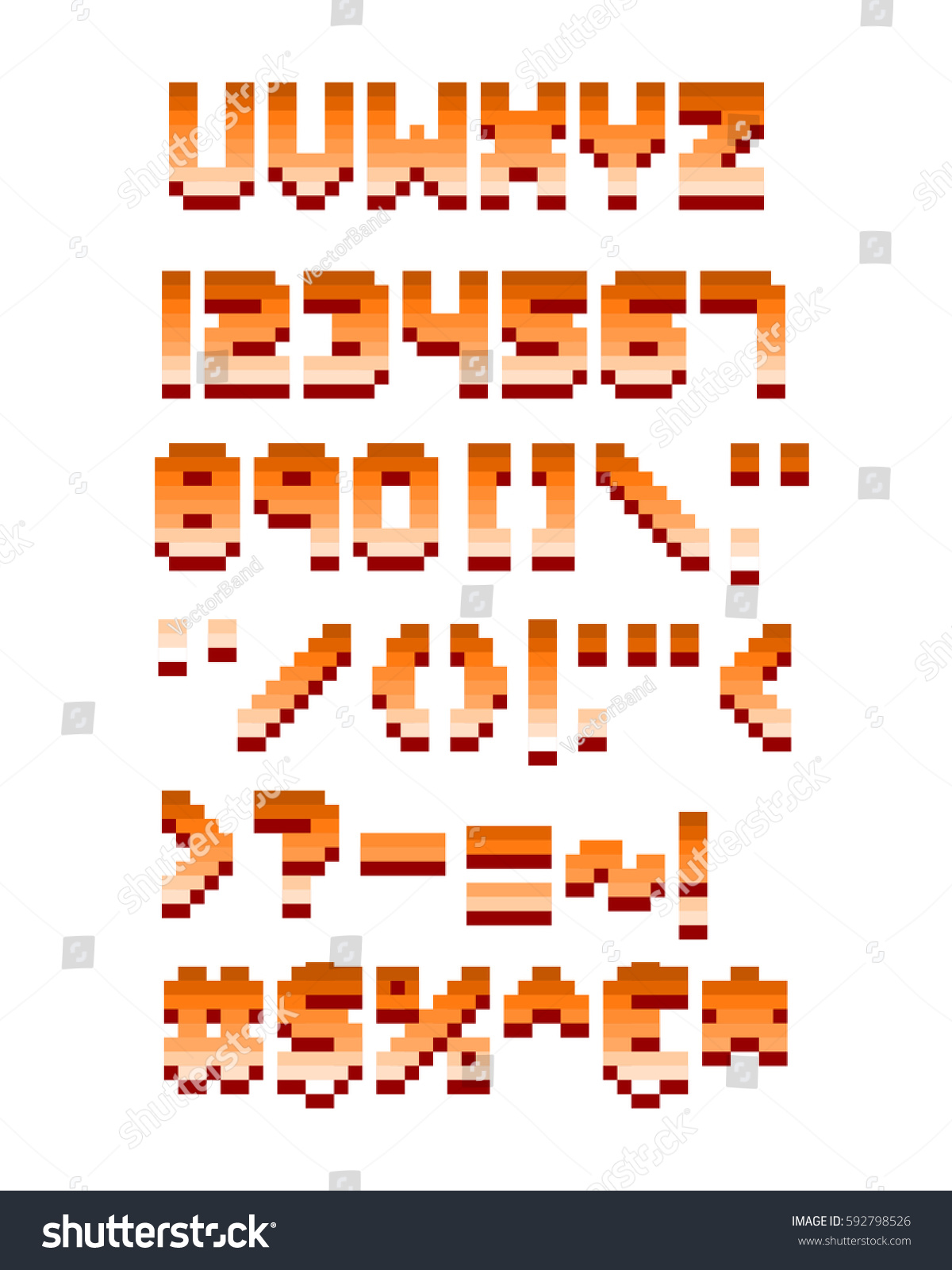 Pixel Retro Font Computer Game Design Stock Vector (Royalty Free ...
