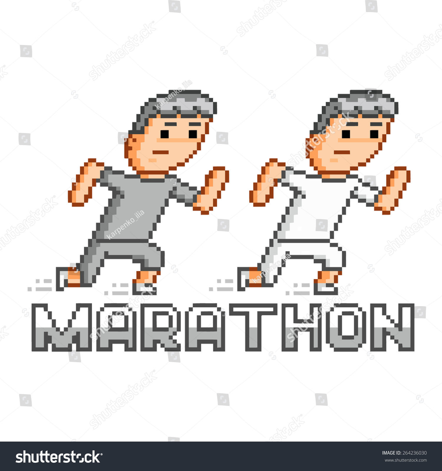 Pixel Runners Marathon Logo Stock Vector (Royalty Free) 264236030 ...