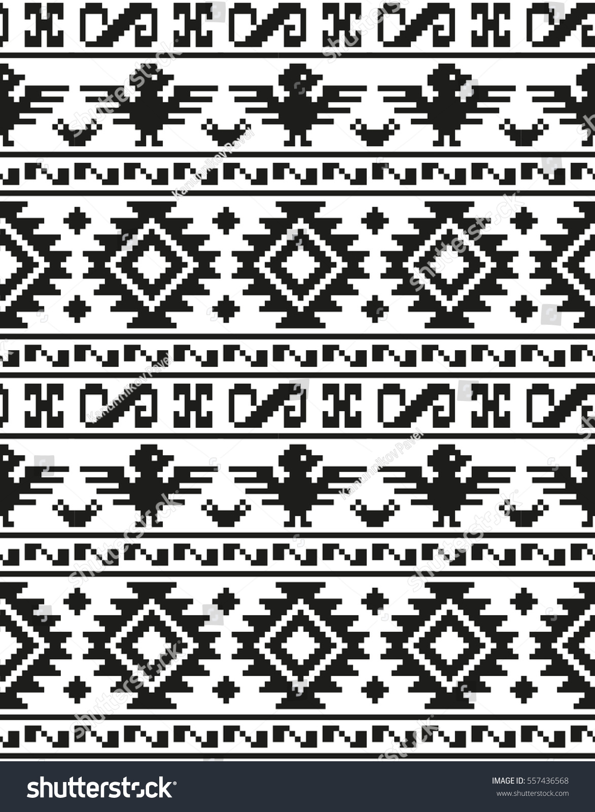 Pixel Seamless Pattern Aztecs Stock Vector (Royalty Free) 557436568