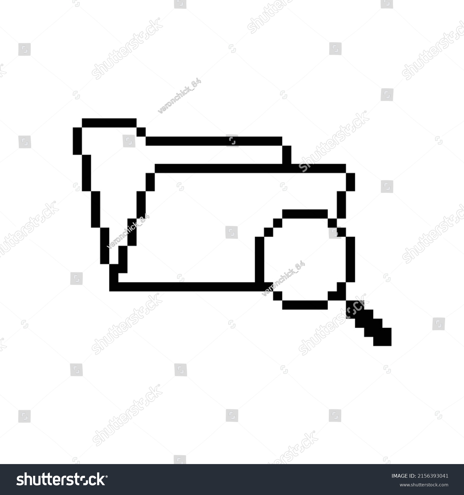 Pixel Search Folder Icon Vector Pixel Stock Vector (Royalty Free ...