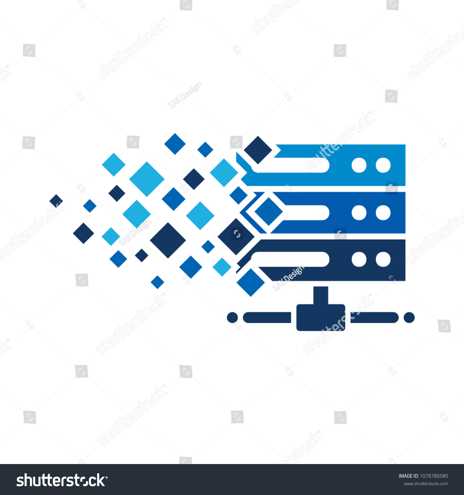 Pixel Server Logo Icon Design Stock Vector (Royalty Free) 1078780580