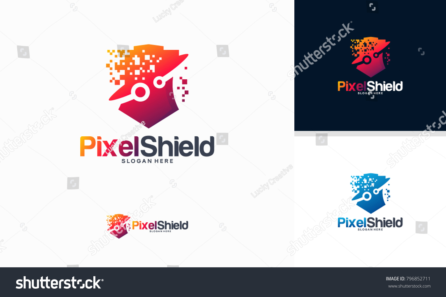 Pixel Shield Logo Designs Concept Vector 스톡 벡터(로열티 프리) 796852711 ...