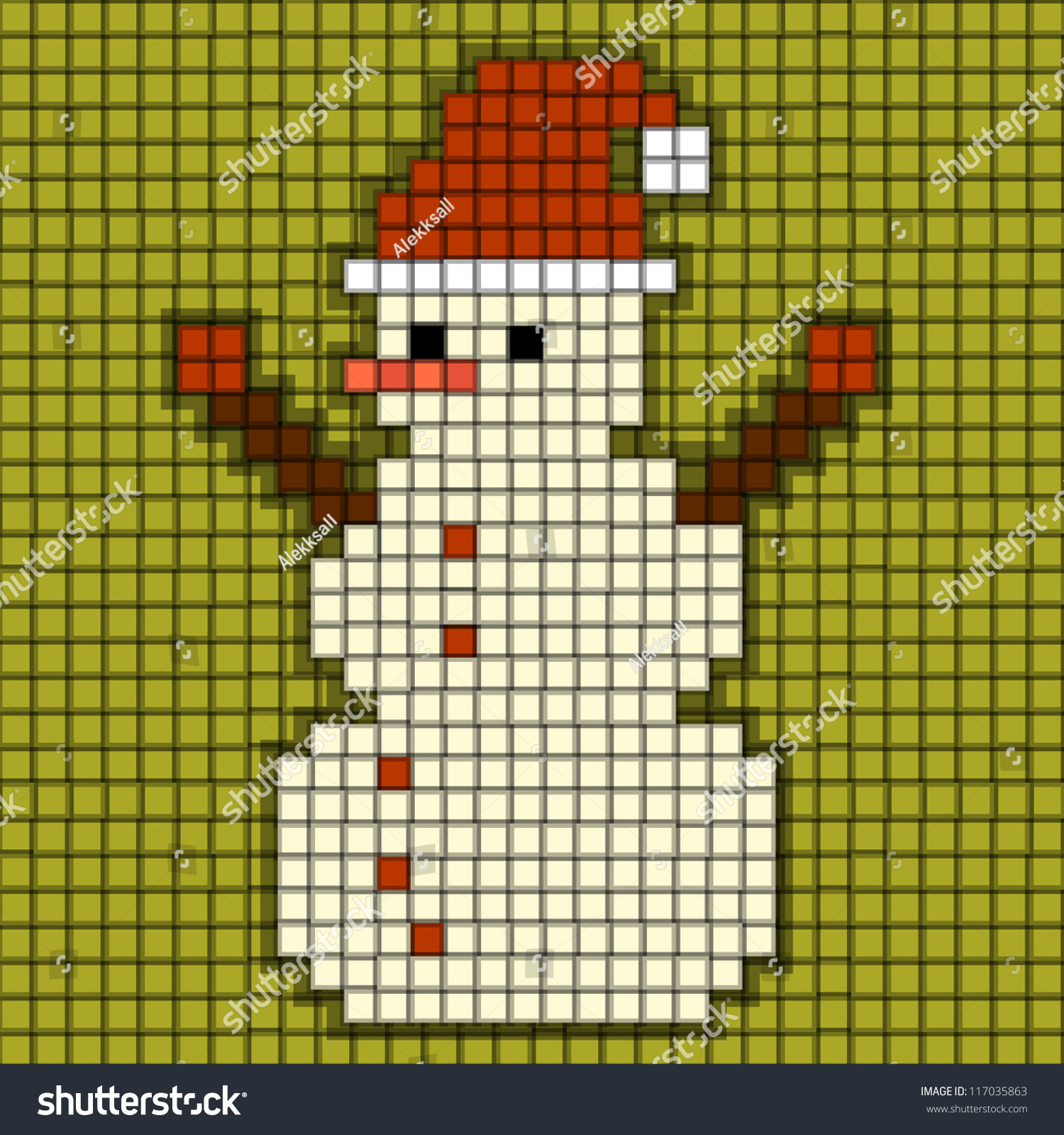 Pixel Snowman Vector Illustration 10 Eps Stock Vector (Royalty Free ...