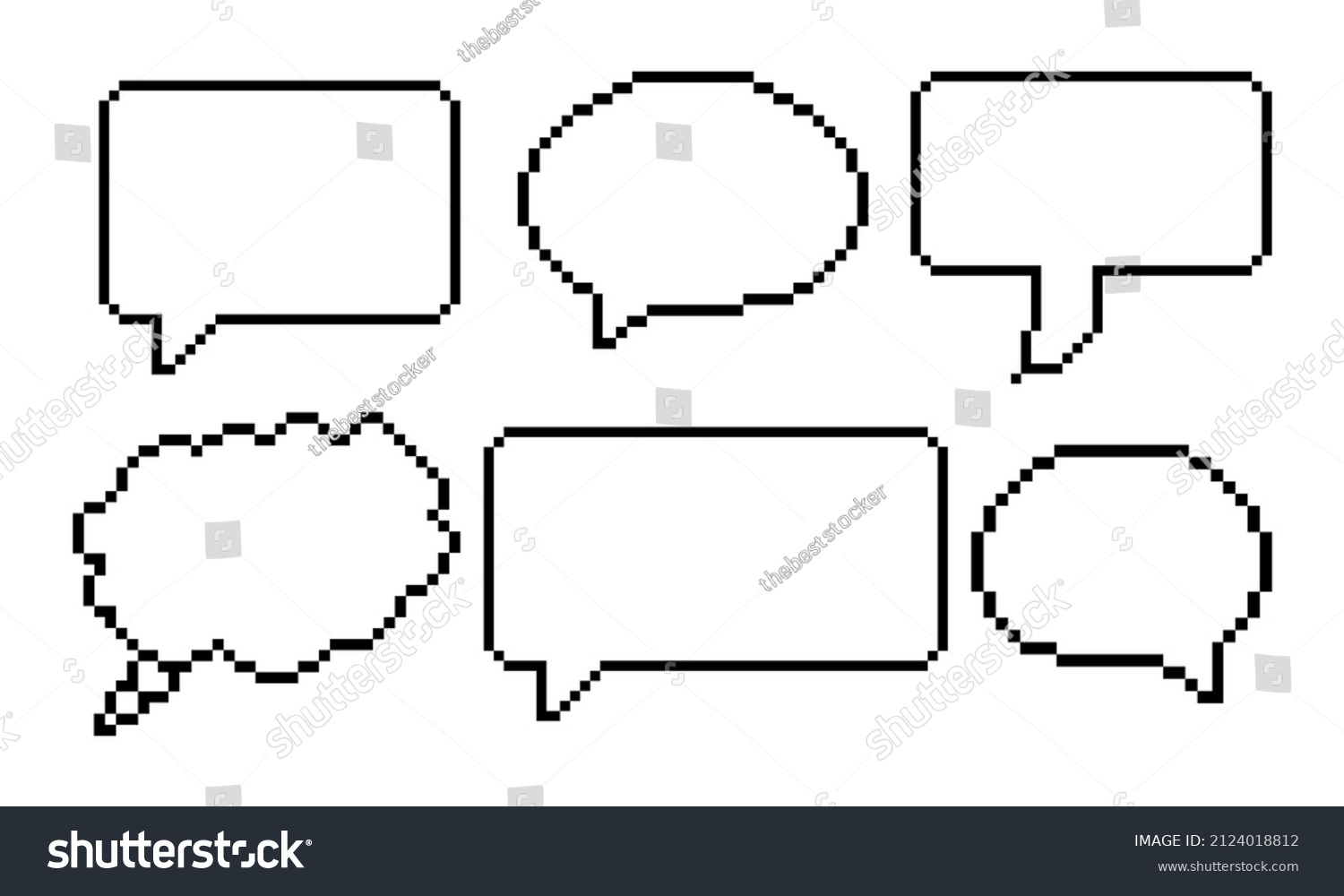 Pixel Speech Bubbles Pixel Speech Bubble Stock Vector (Royalty Free ...