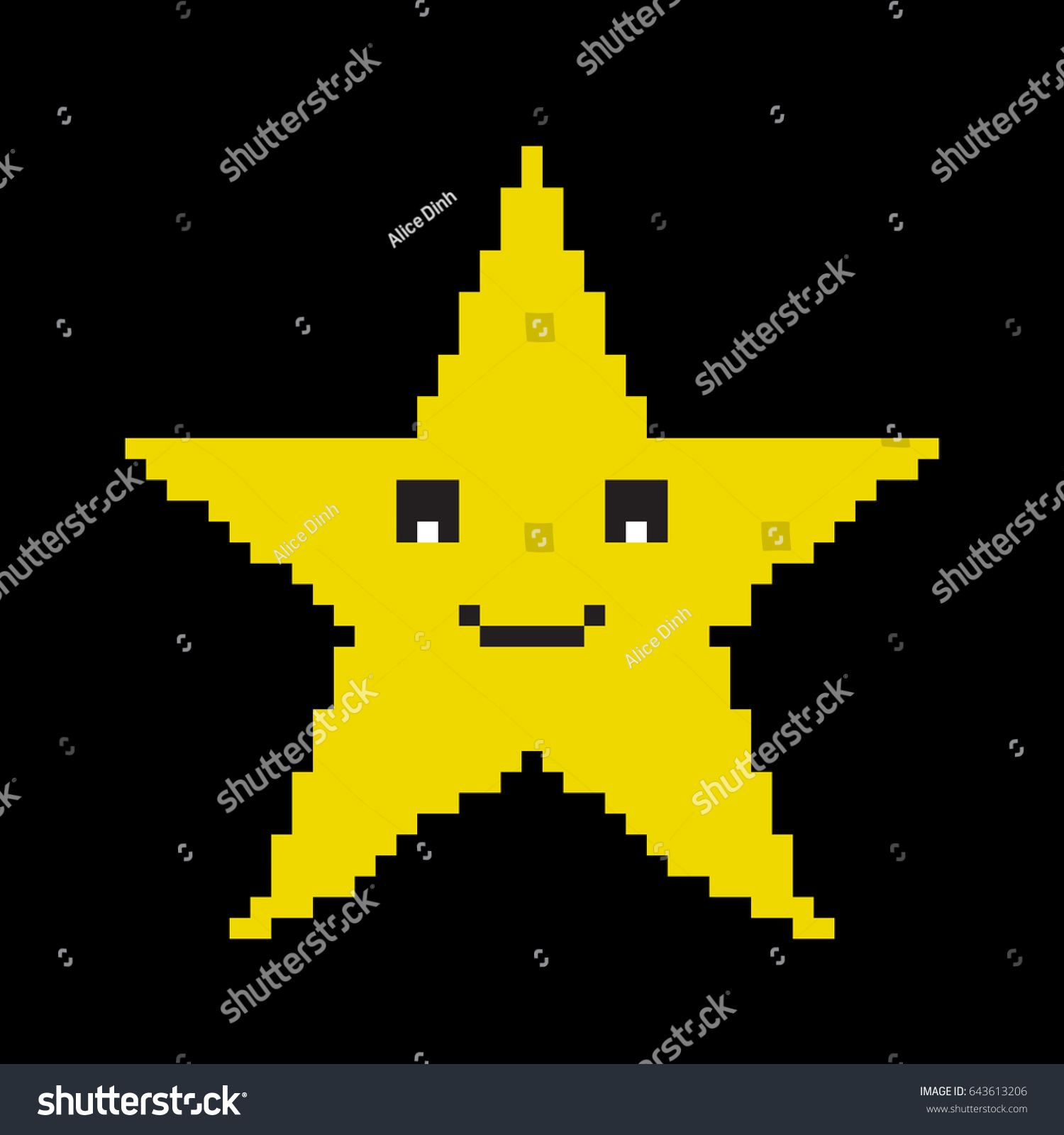 Pixel Star Icon 8bit Pixel Star Stock Vector (Royalty Free) 643613206 ...