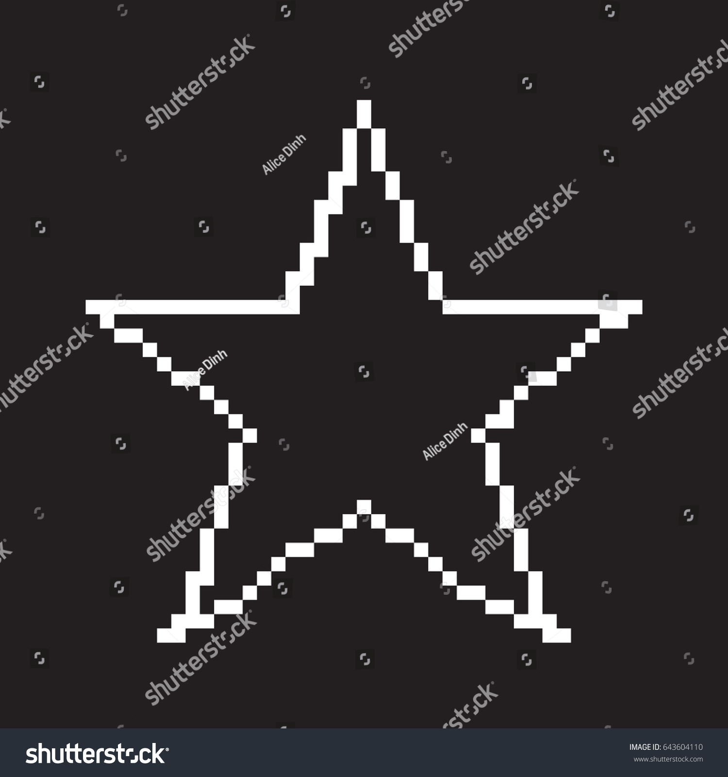 Pixel Star Icon 8bit Pixel Star: vector de stock (libre de regalías ...