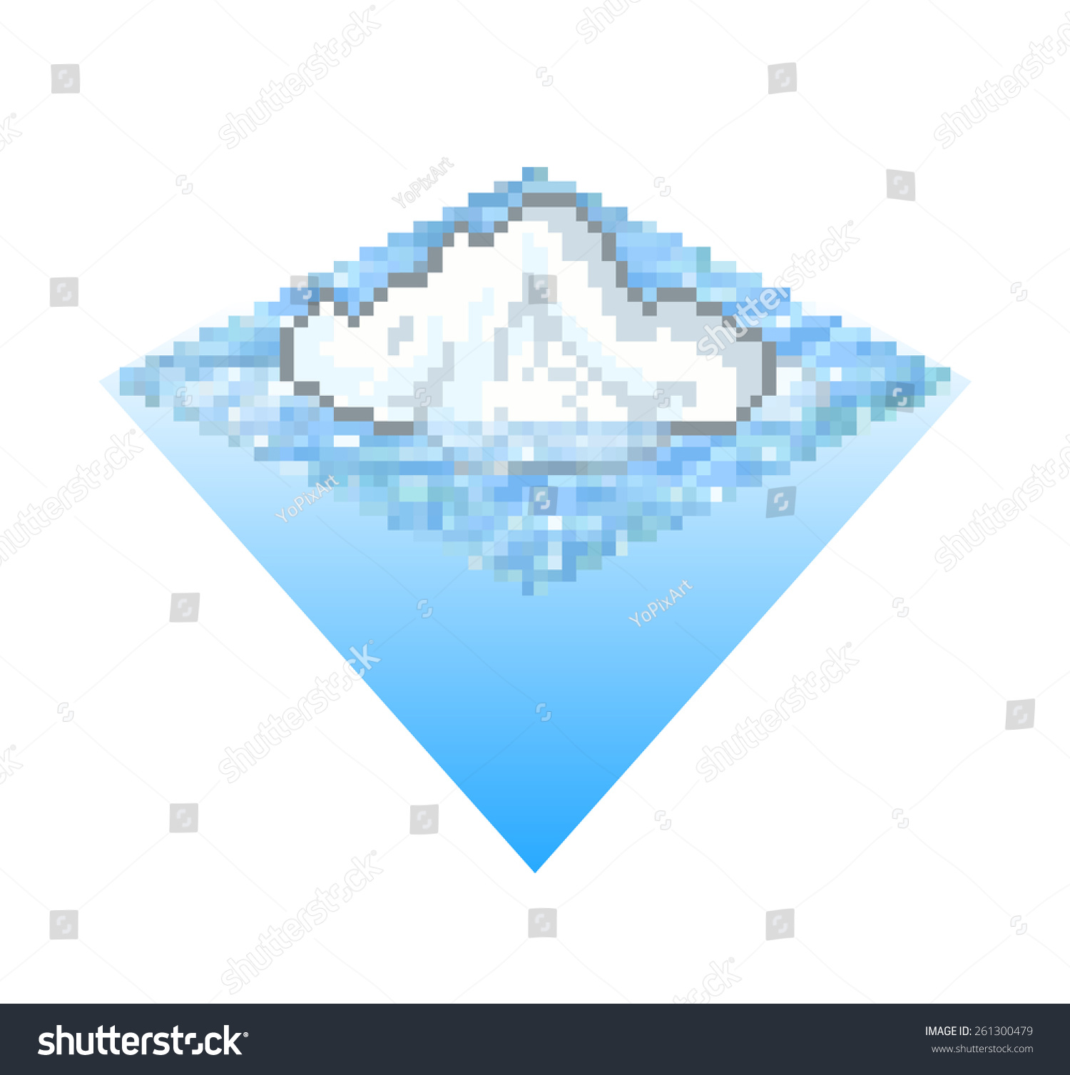 Pixel Style Vector Iceberg Isolated Icon Stock Vector (Royalty Free ...
