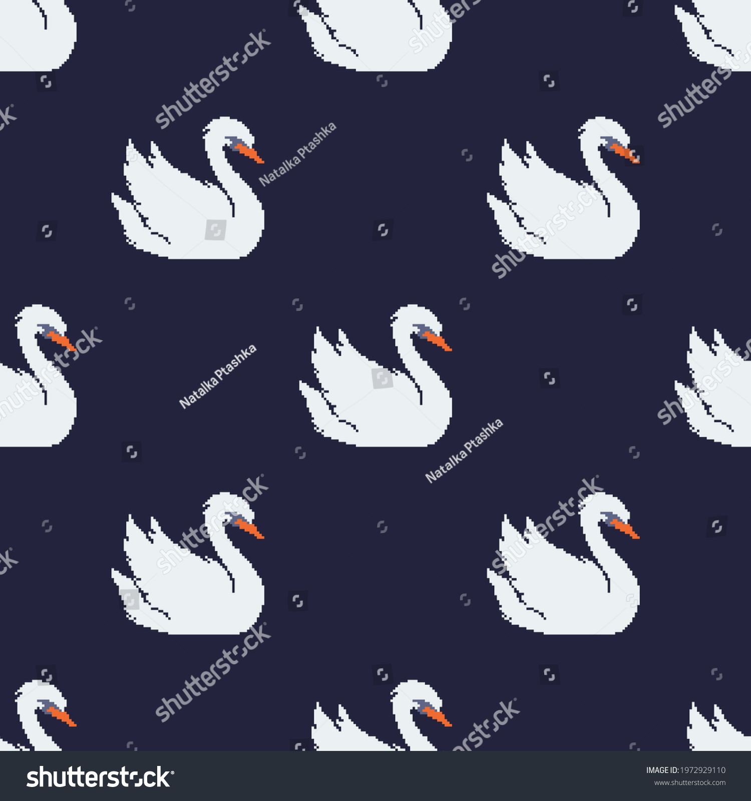 Pixel Swan Pixel Art 8 Bit Stock Vector (Royalty Free) 1972929110 ...
