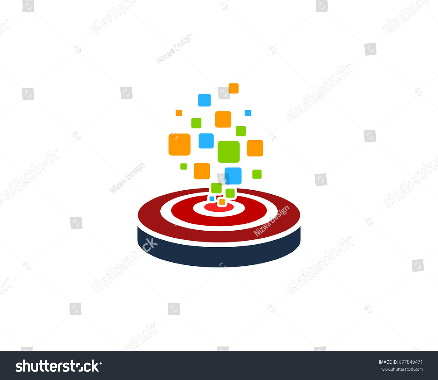 Pixel Target Icon Logo Design Element: Stock-Vektorgrafik (Lizenzfrei ...