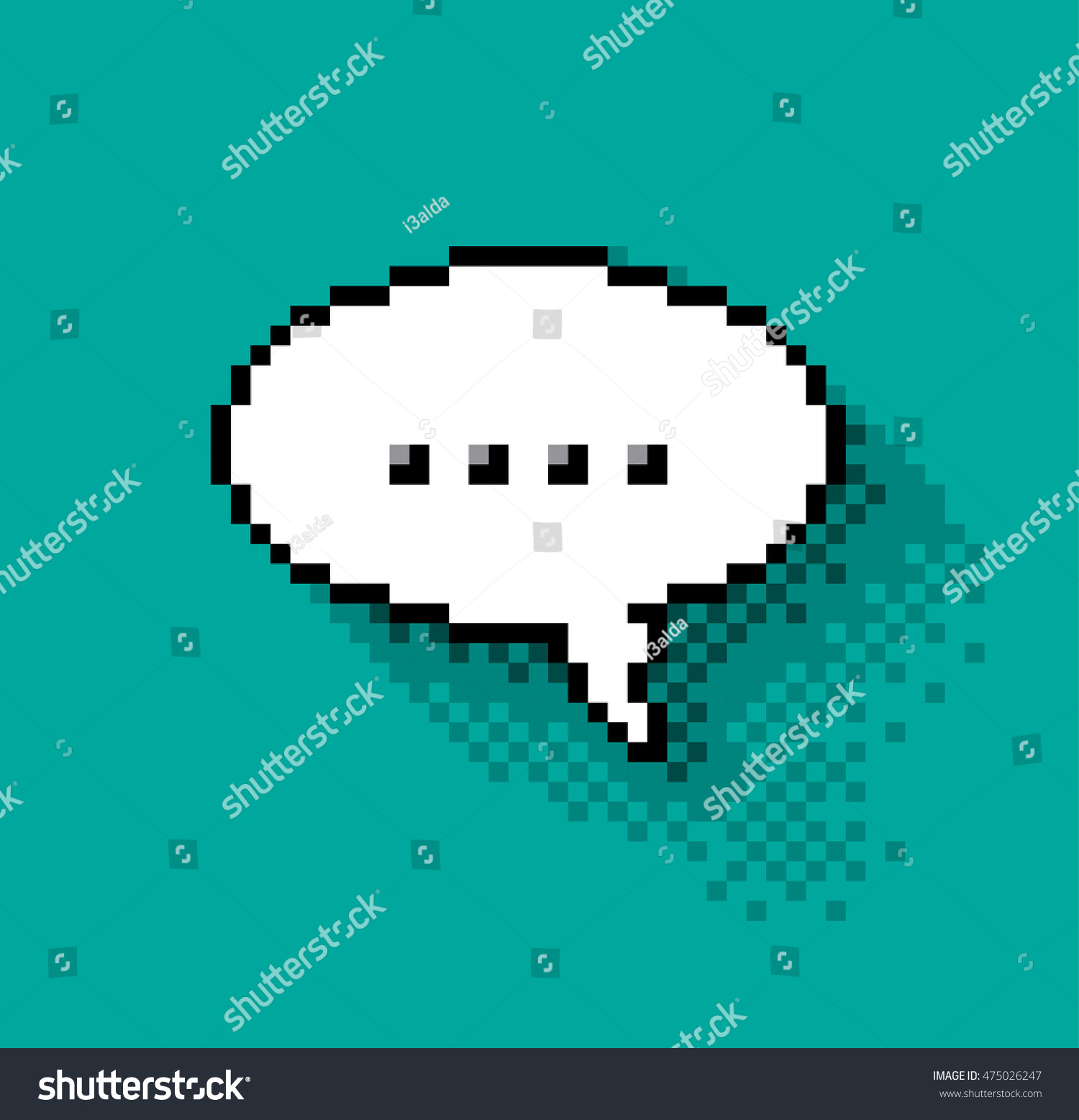 Pixel Text Bubble Dots Illustration Editable Stock Vector (Royalty Free ...