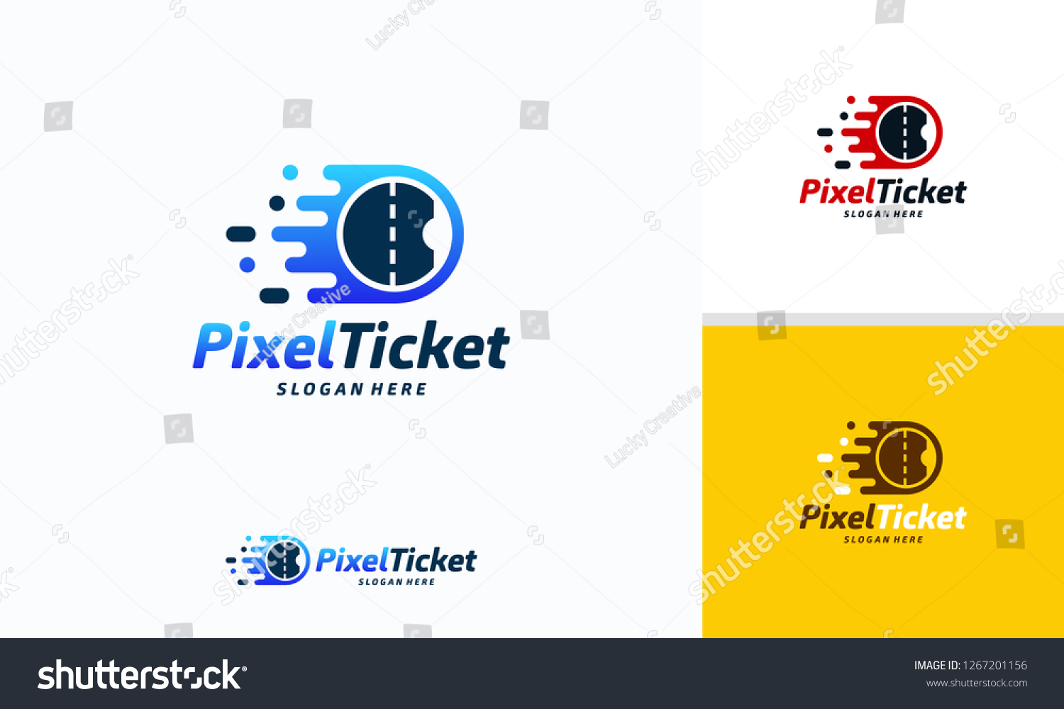 Pixel Ticket Logo Designs Concept Vector Stock Vector (Royalty Free ...