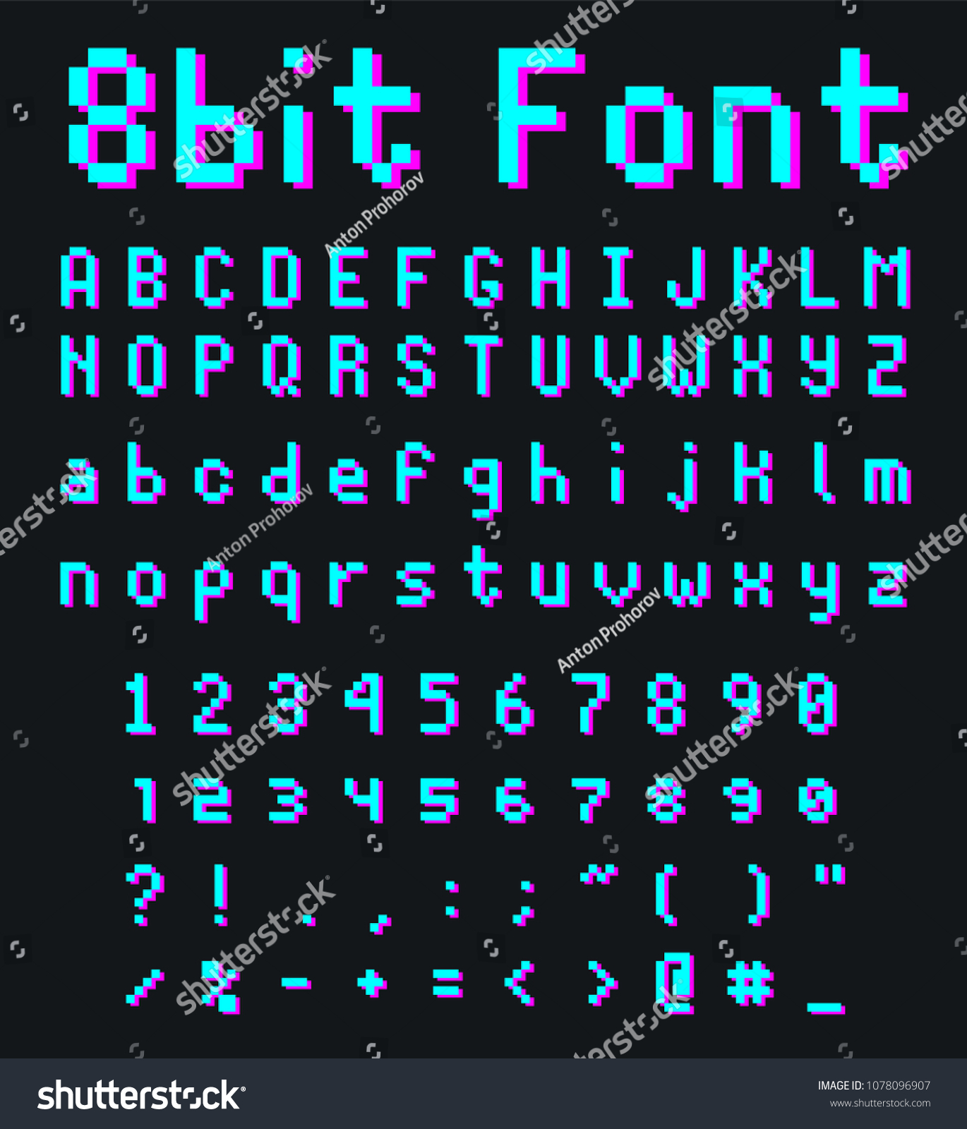 Pixel Type Games Retro Font Vector 库存矢量图（免版税）1078096907 | Shutterstock