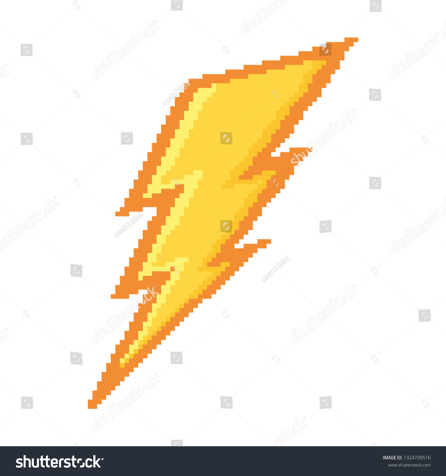 Pixel Video Game Thunderbolt Stock Vector (Royalty Free) 1324739510 ...