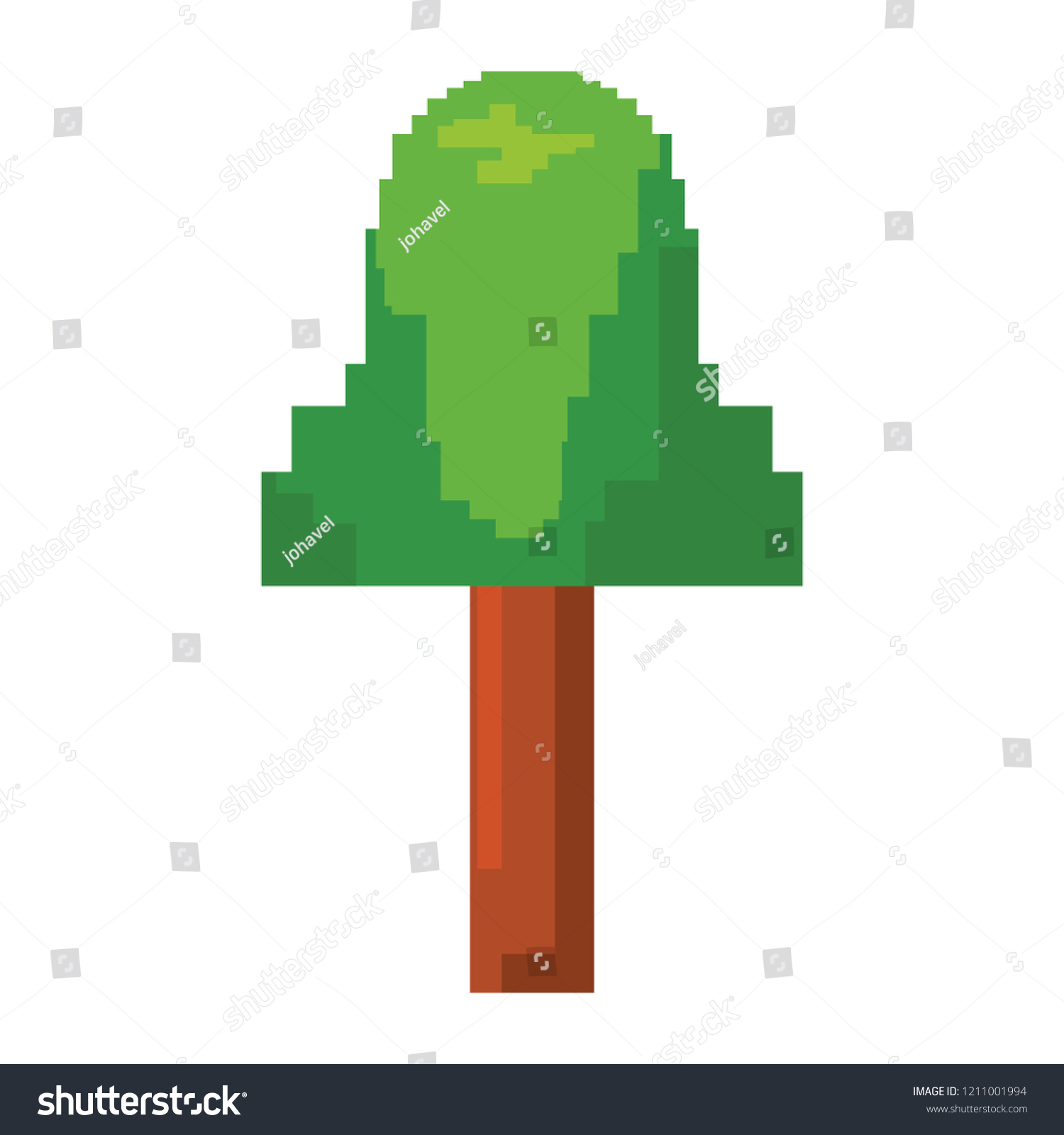 Pixel Video Game Tree Plant Stock Vector (Royalty Free) 1211001994 ...