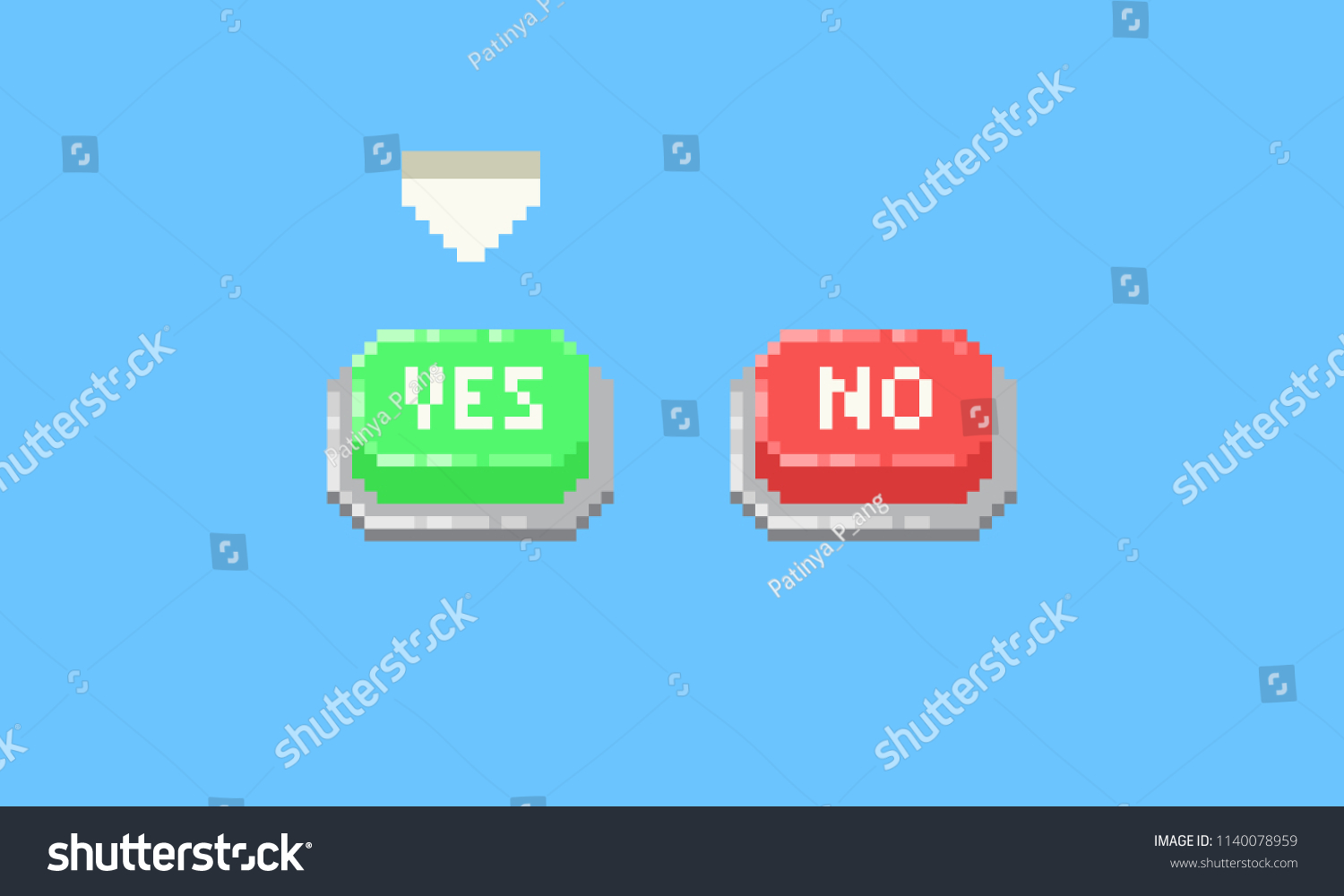 Pixel Yes No Button Switch Icon8bit Stock Vector (Royalty Free) 1140078959