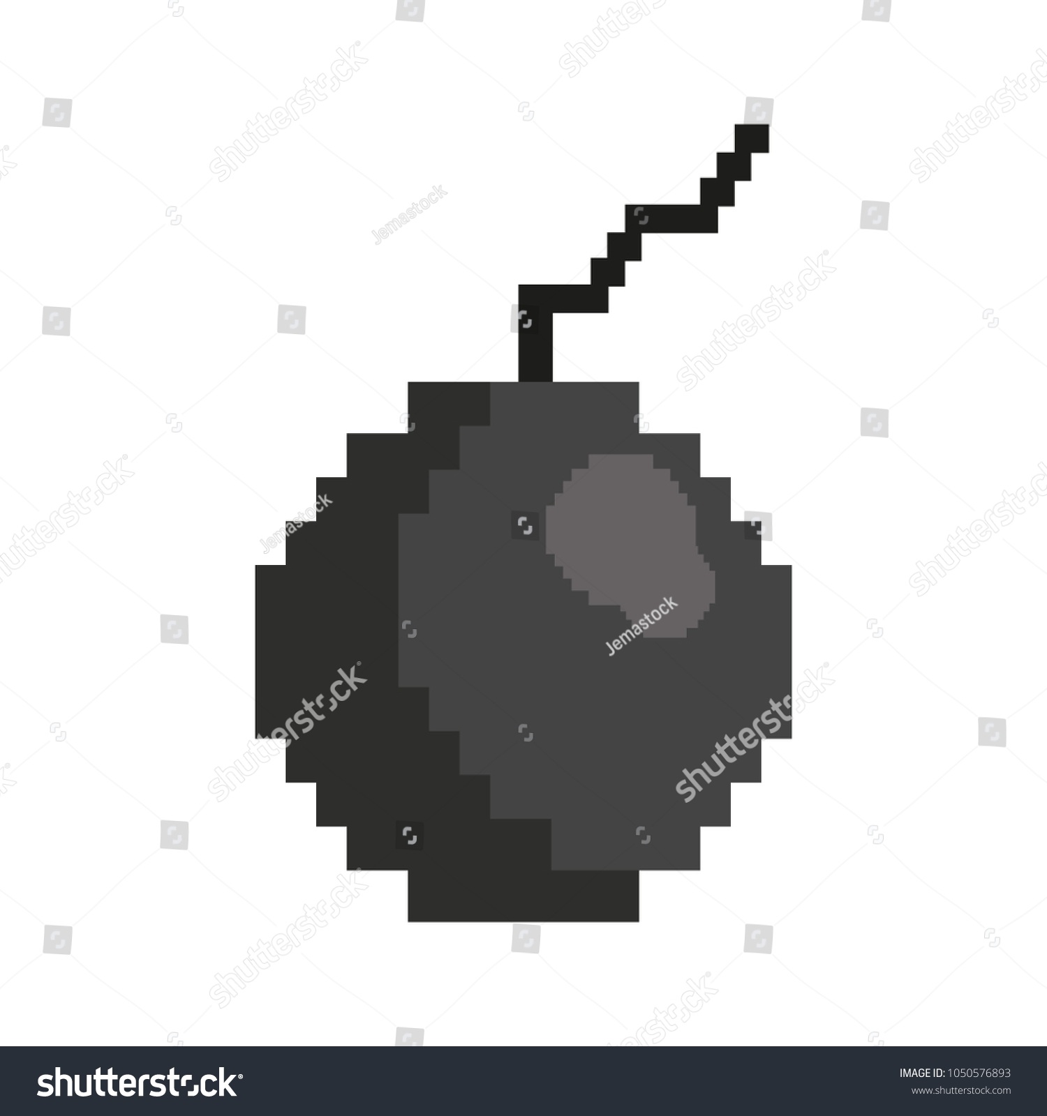 Pixelated Bomb Symbol Stock Vector (Royalty Free) 1050576893