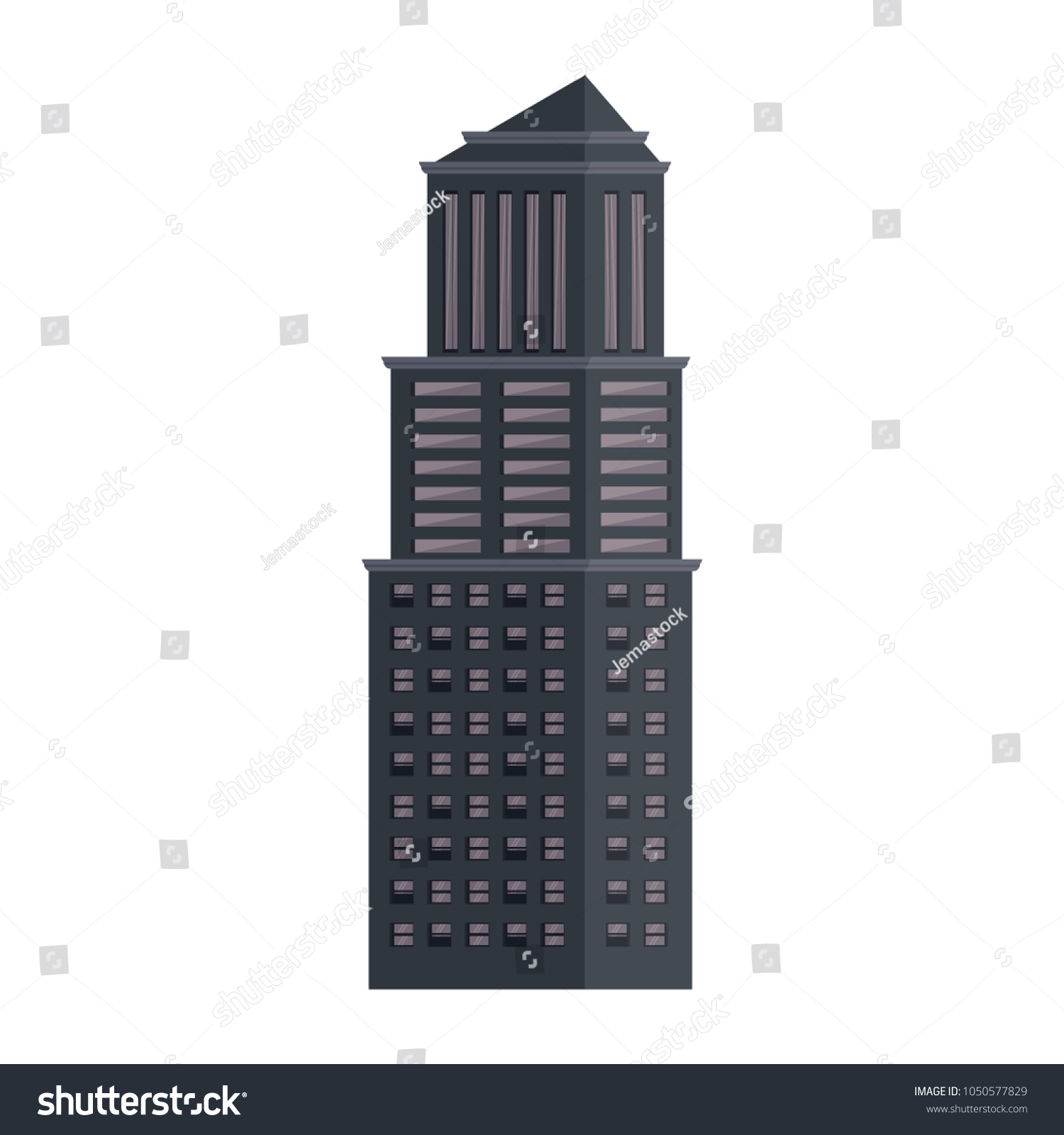 Pixelated Building Isolated Stock Vector (Royalty Free) 1050577829 ...