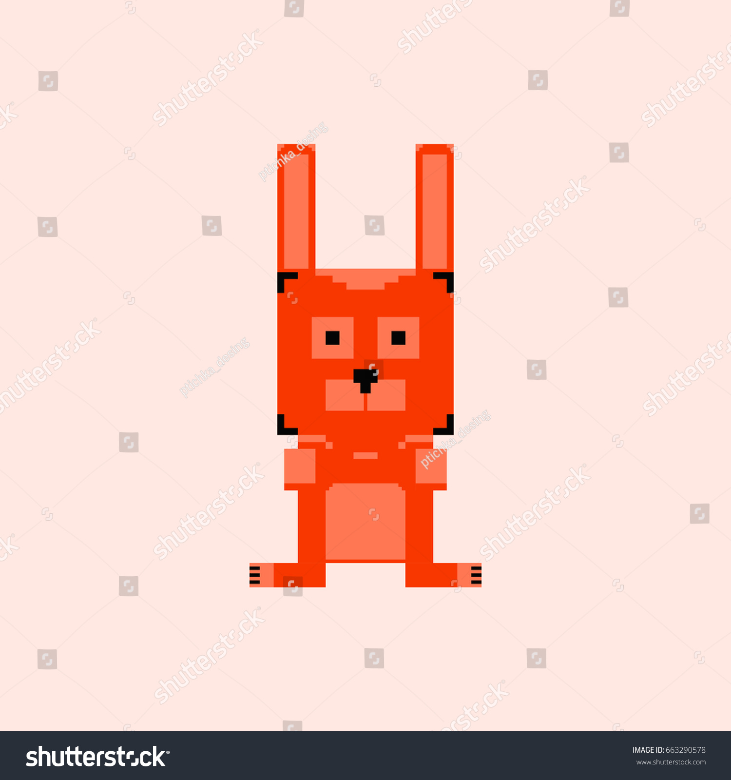 Pixelated Bunny 8 Bit Pixel Art: เวกเตอร์สต็อก (ปลอดค่าลิขสิทธิ์ ...