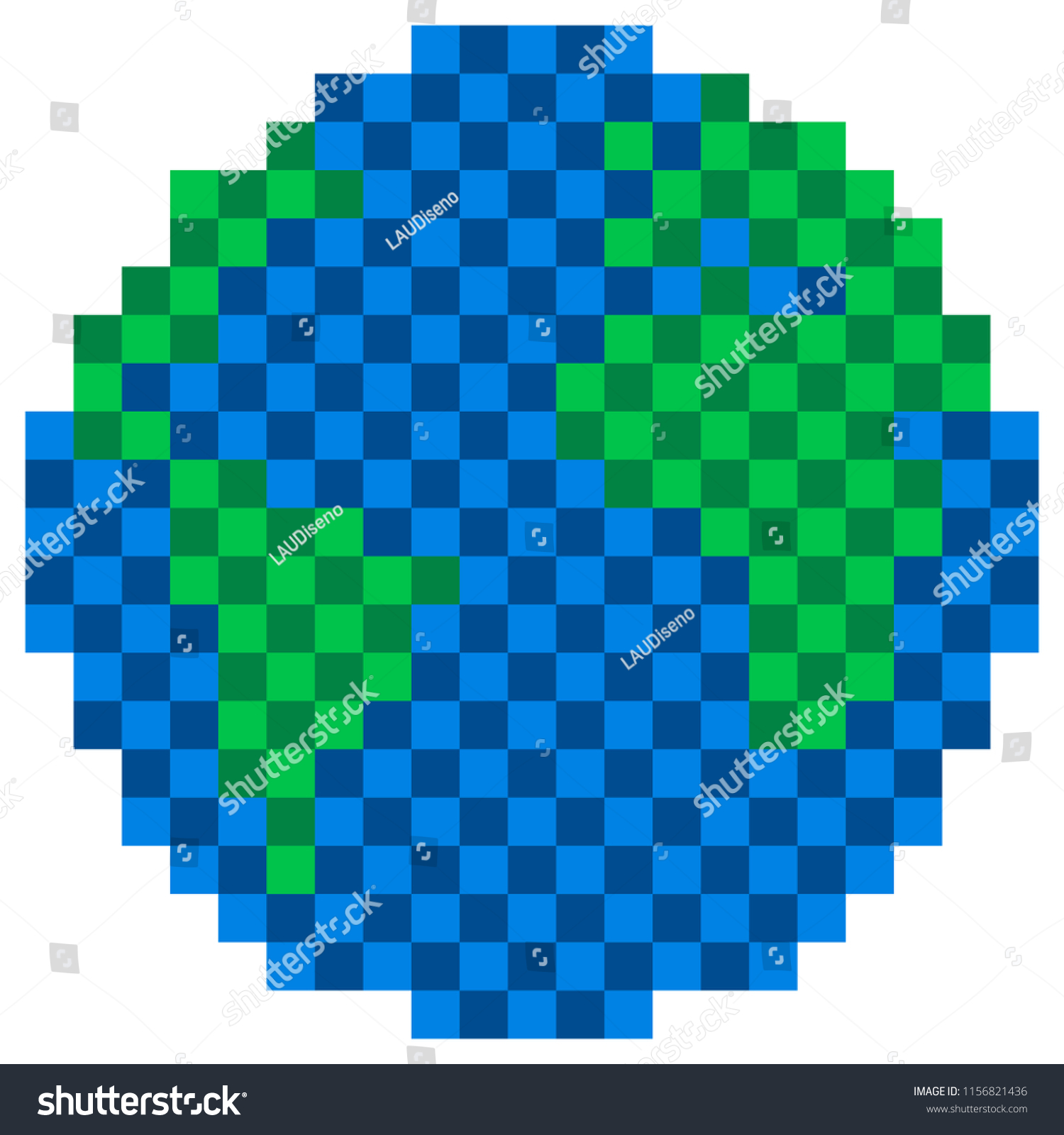 Pixelated Earth Globe Icon Stock Vector (Royalty Free) 1156821436 ...