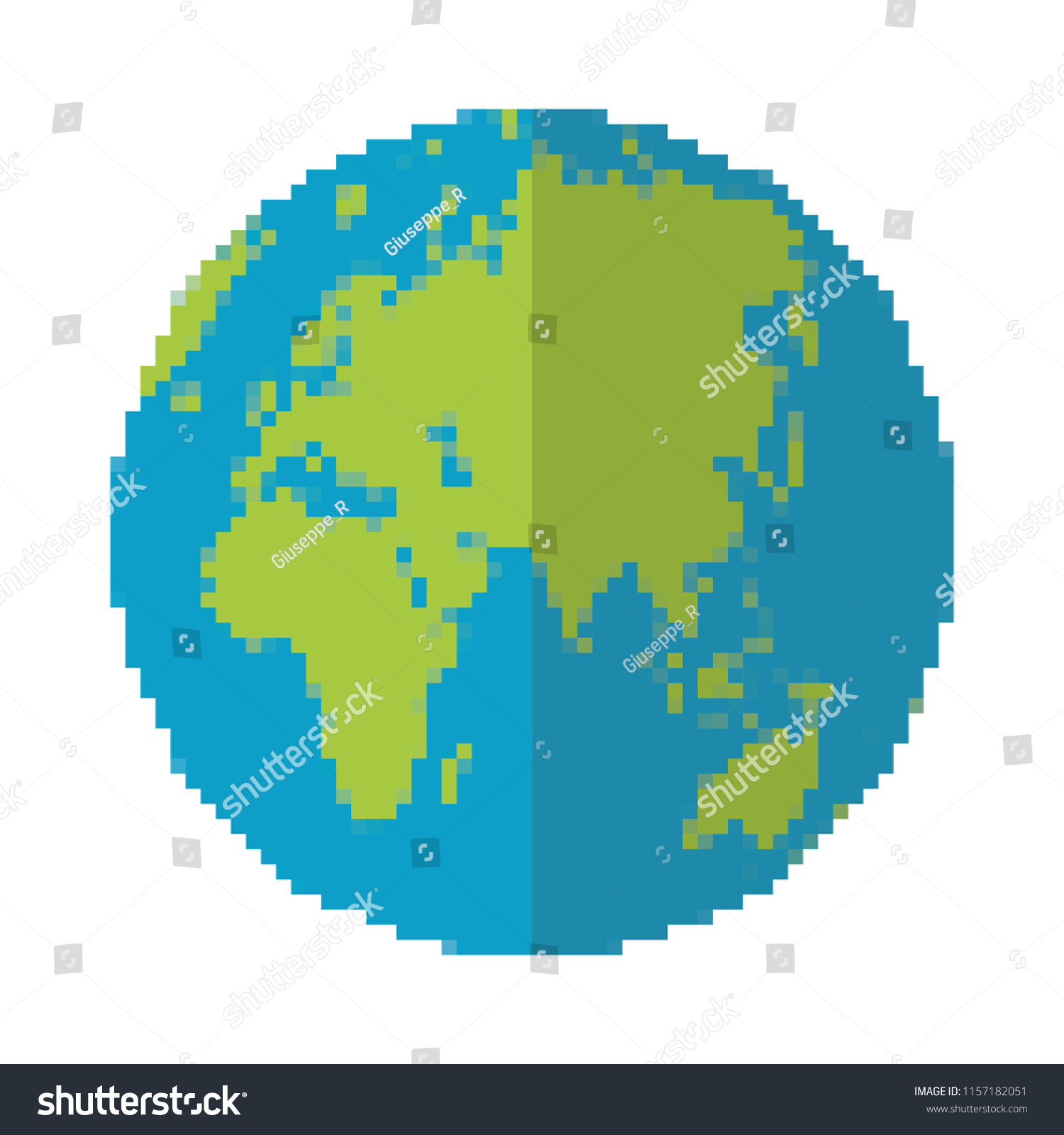 Pixelated Earth Planet Global Map Stock Vector (Royalty Free ...
