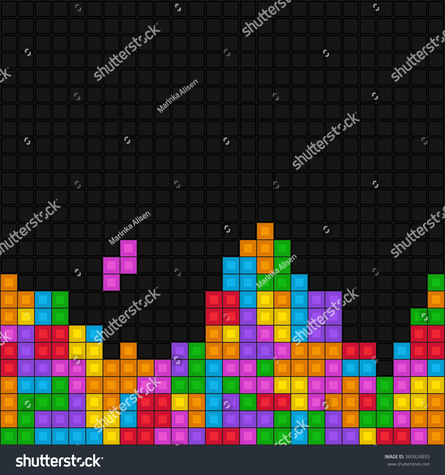 Pixelated Game Tetris Vector Colorful Pattern Stock Vector (Royalty ...