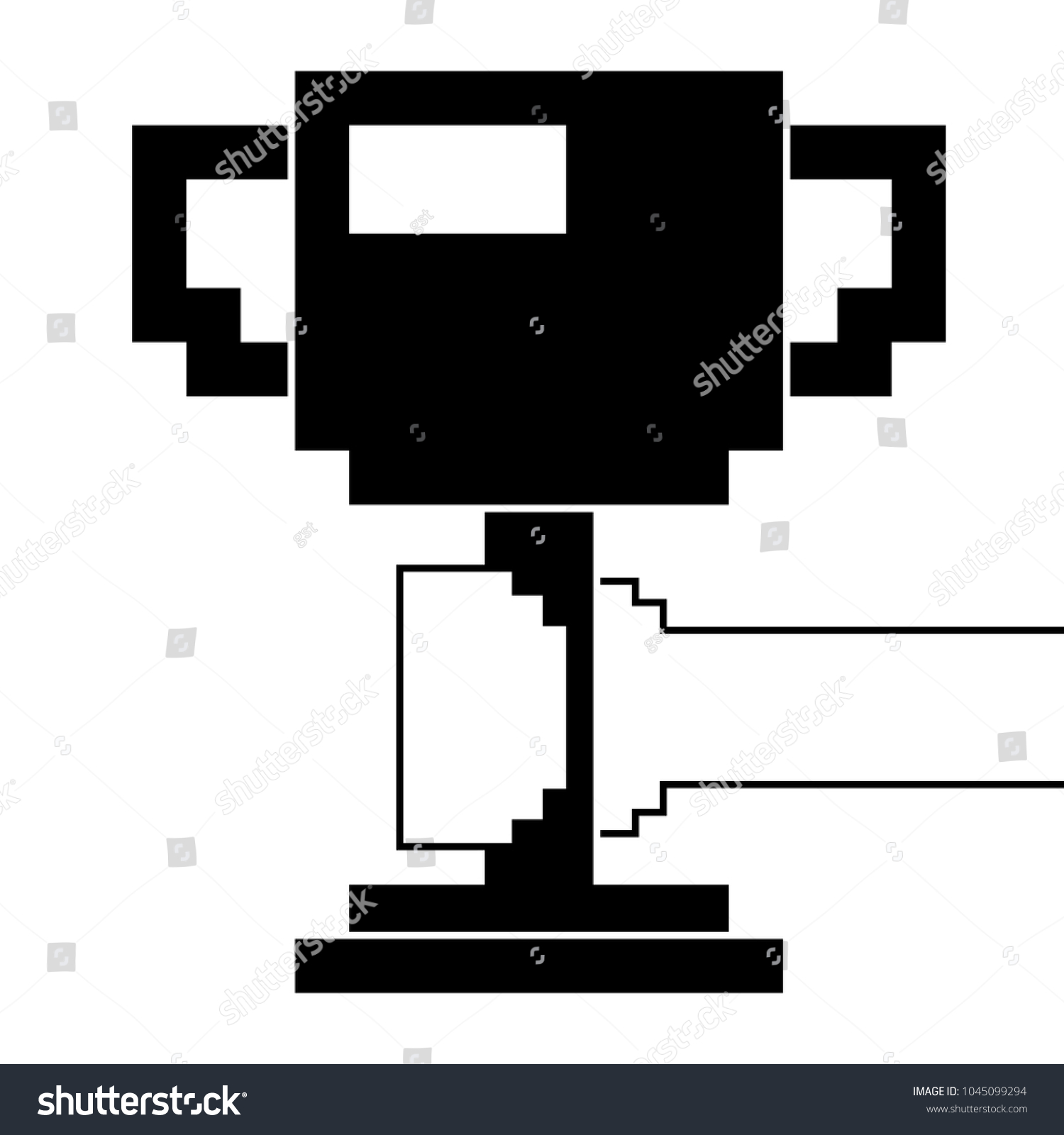 Pixelated Hand Holding Trophy Cup Game Stock Vector (Royalty Free ...