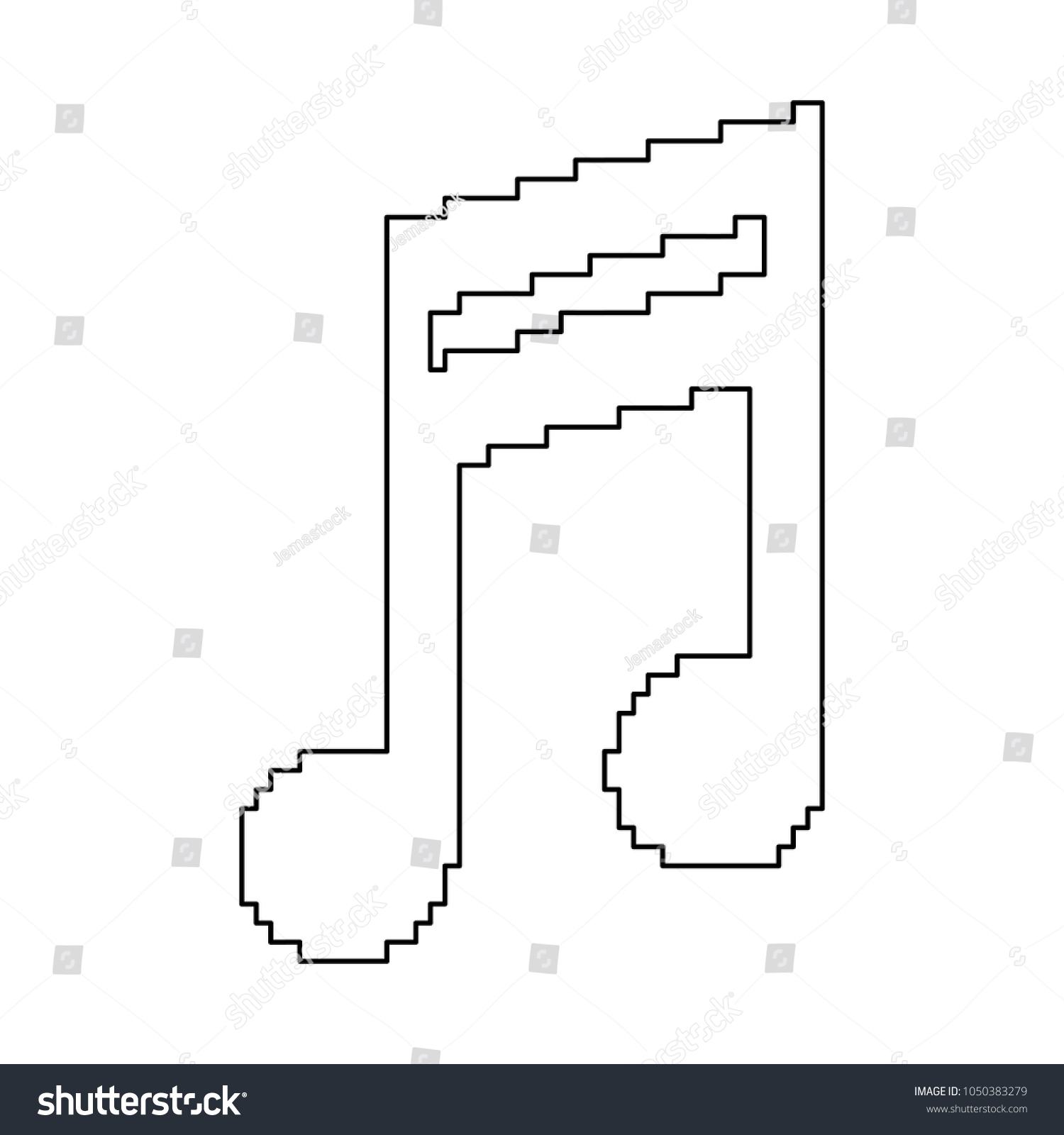 Pixelated Music Note: vector de stock (libre de regalías) 1050383279 ...