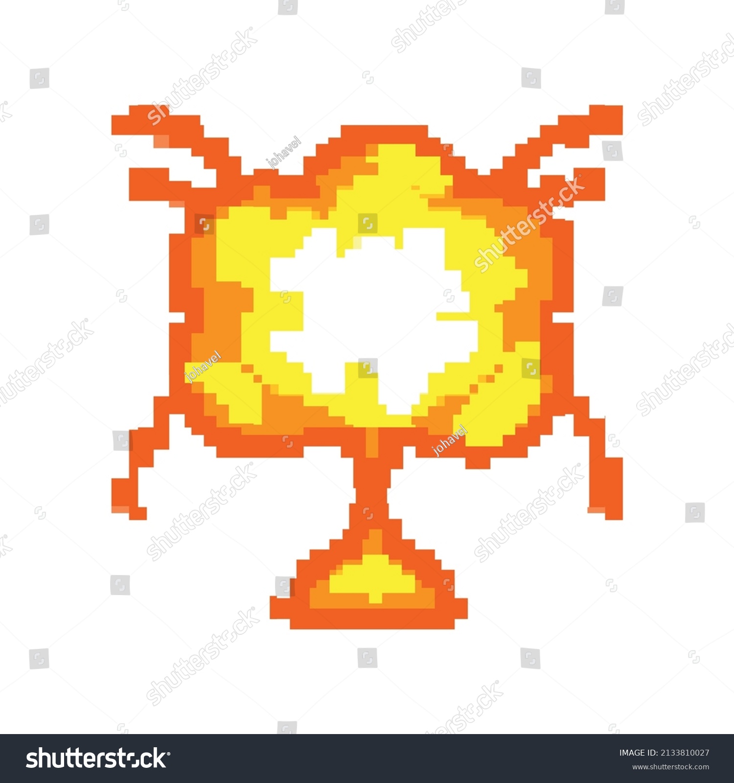 Pixelated Nuclear Explosion Icon Isolated Stock Vector (Royalty Free ...
