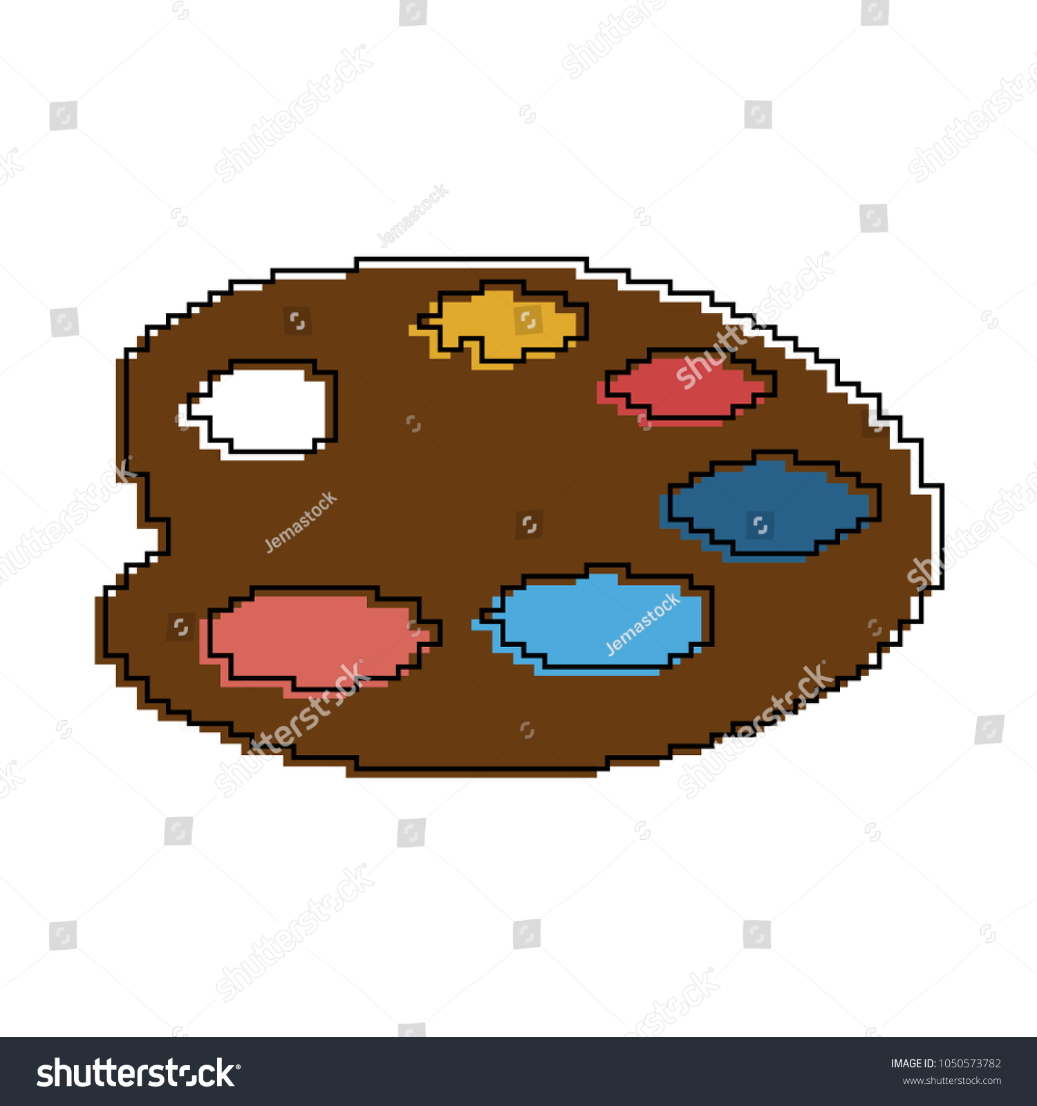 Pixelated Paint Palette Stock Vector (Royalty Free) 1050573782