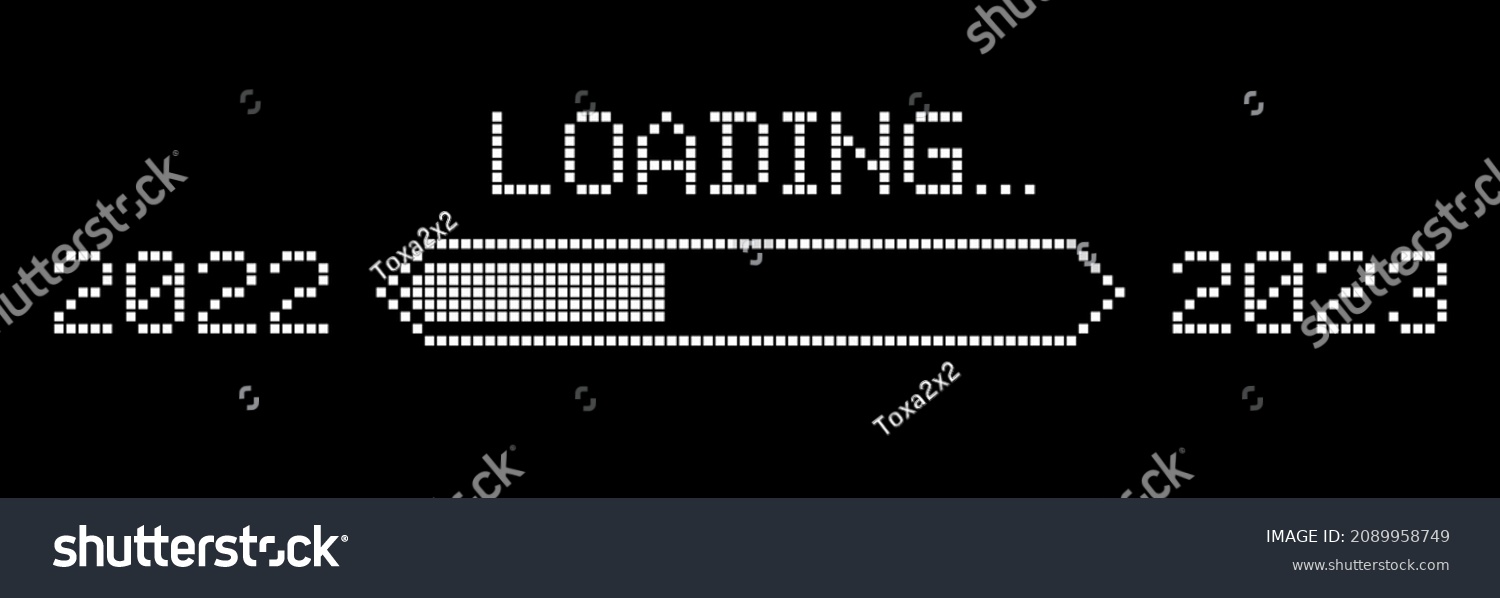 Pixelated Progress Bar Showing Loading 2023 库存矢量图（免版税）2089958749 ...