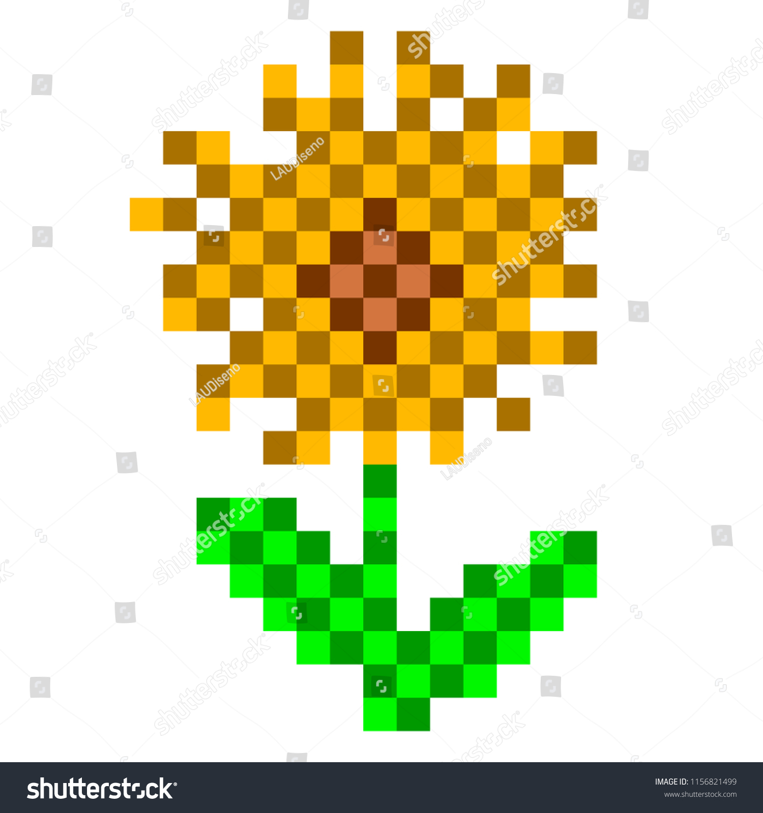 Pixelated Sunflower Icon Stock Vector (Royalty Free) 1156821499 ...