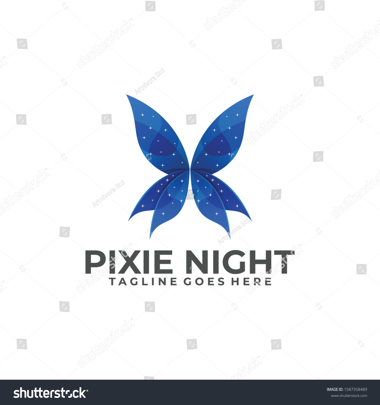 Pixie Night Illustration Vector Template Suitable Stock Vector (Royalty Free) 1587358489 ...