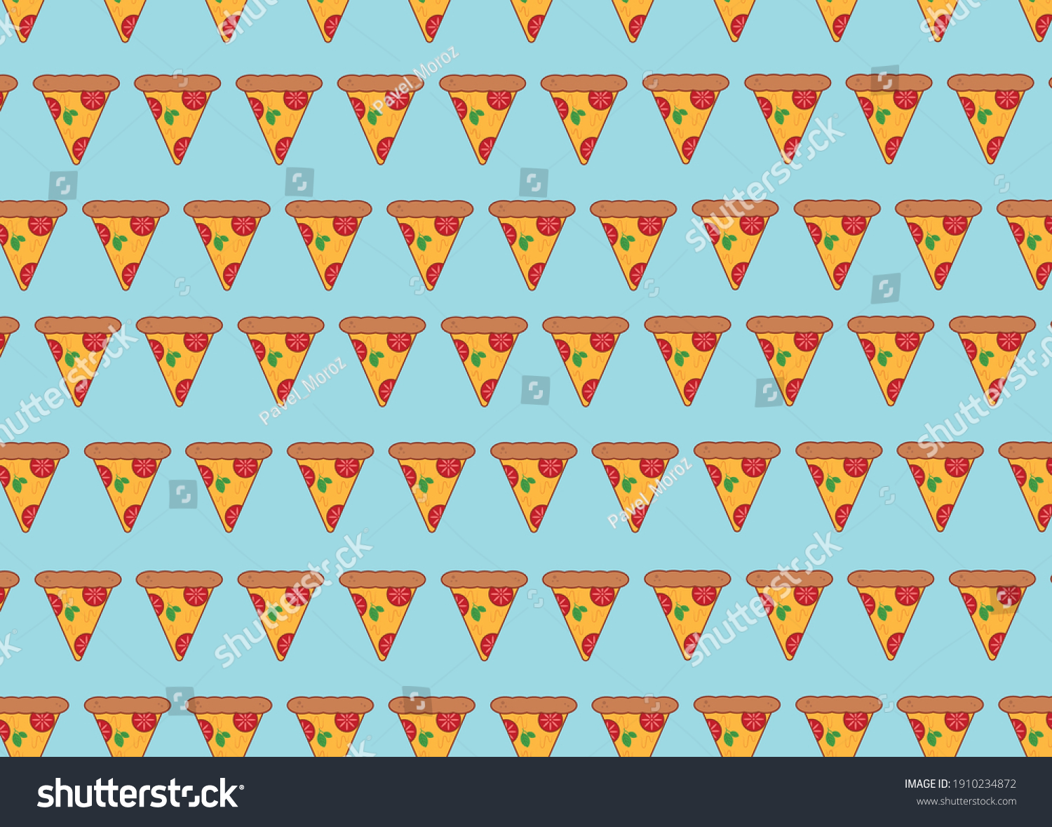 Pizza Blue Background Vector Illustration Stock Vector (Royalty Free ...