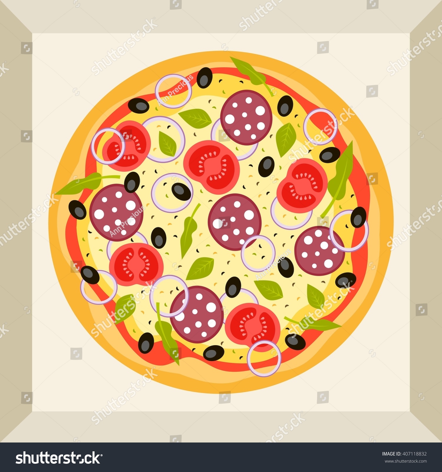 Pizza Carton Packaging Box Stock Vector (Royalty Free) 407118832