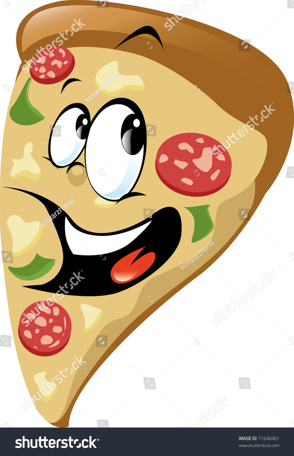 Pizza Cartoon Stock Vector (Royalty Free) 71646961 | Shutterstock